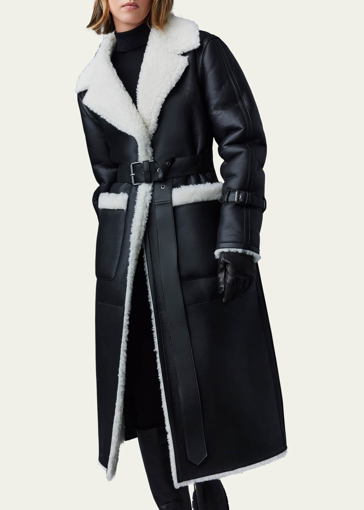 Mackage Sabreen Mixed Media Medium-Down Trench Coat with Shearling ...