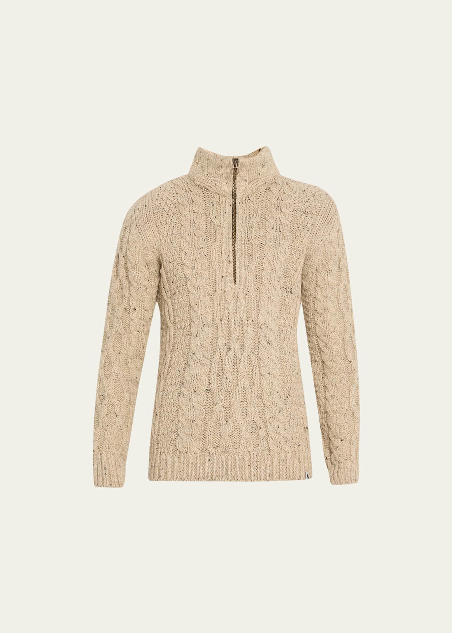 PEREGRINE CLOTHING Men's Lewis Quarter-Zip Cable Sweater - Bergdorf Goodman