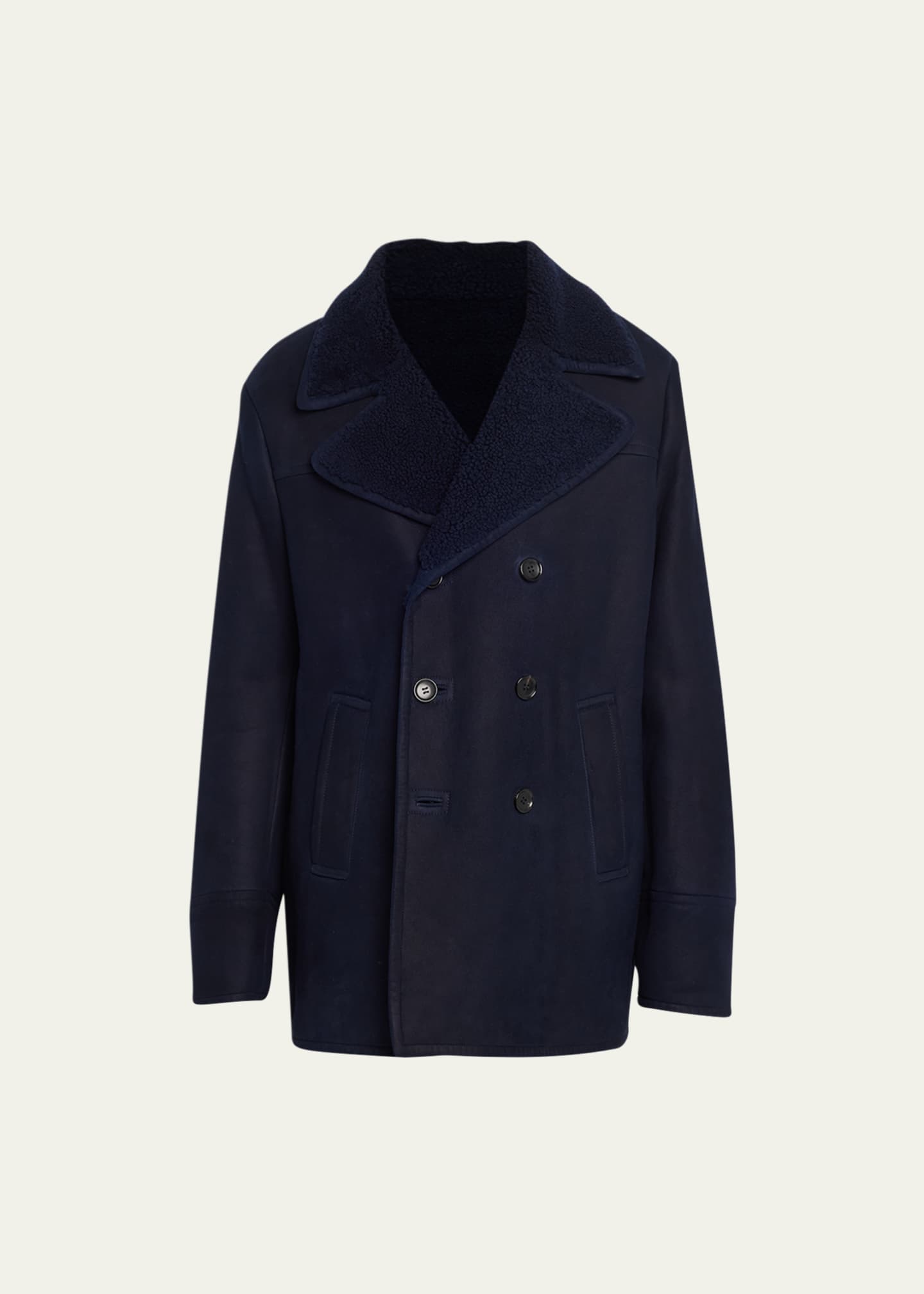 Bally Men's Solid Shearling Peacoat - Bergdorf Goodman