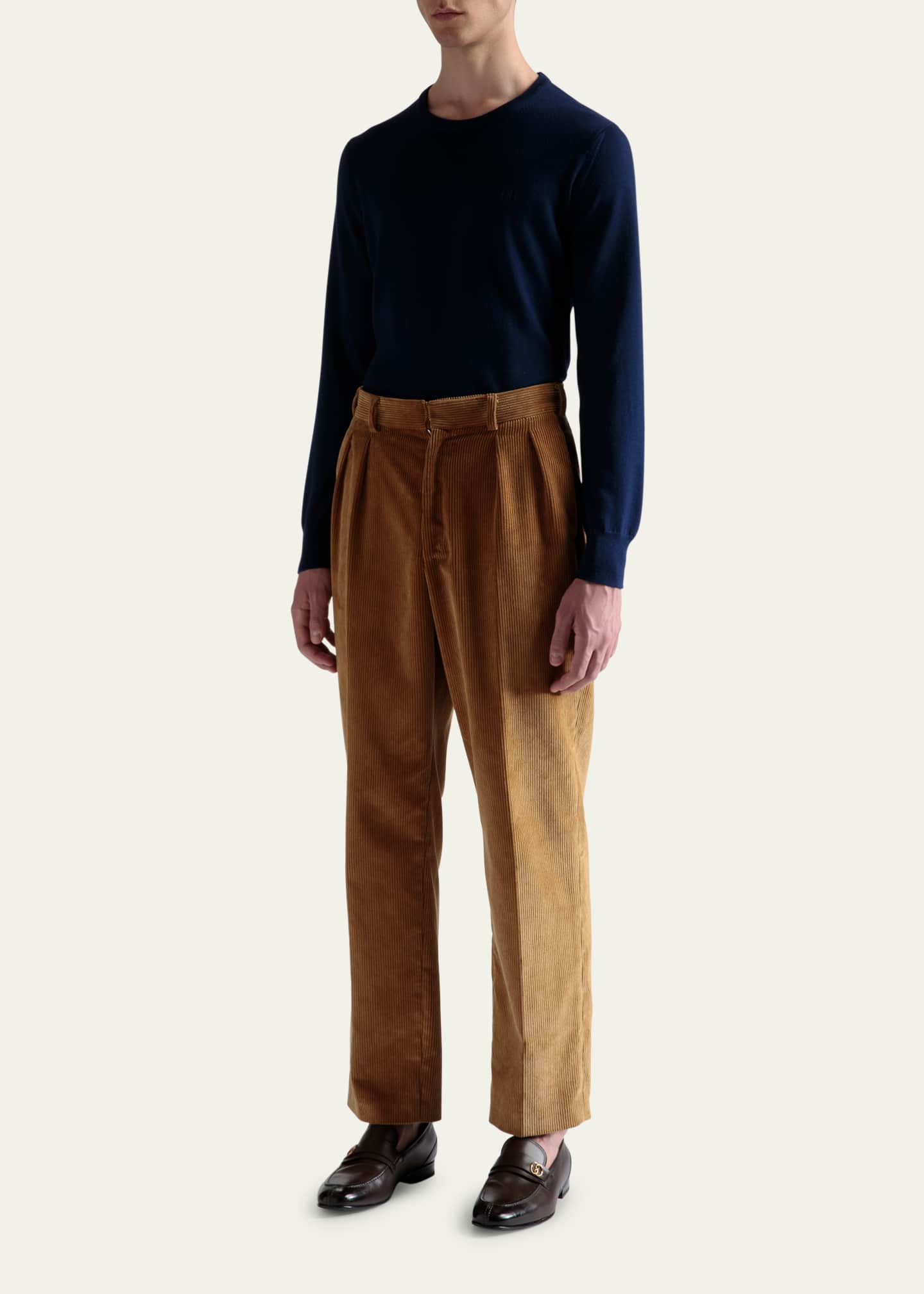 Bally Men's Corduroy Pleated Pants - Bergdorf Goodman
