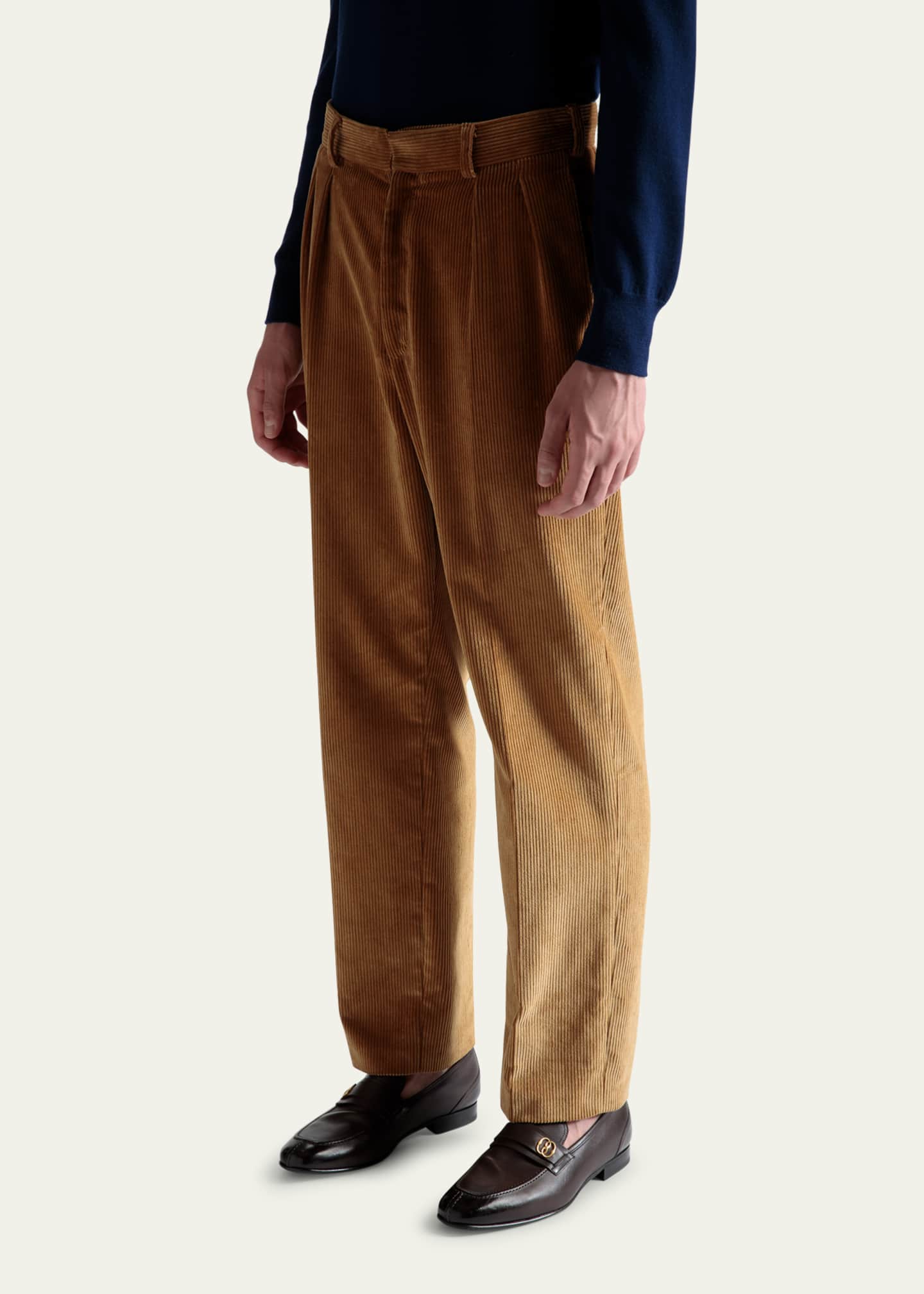 Bally Men's Corduroy Pleated Pants - Bergdorf Goodman
