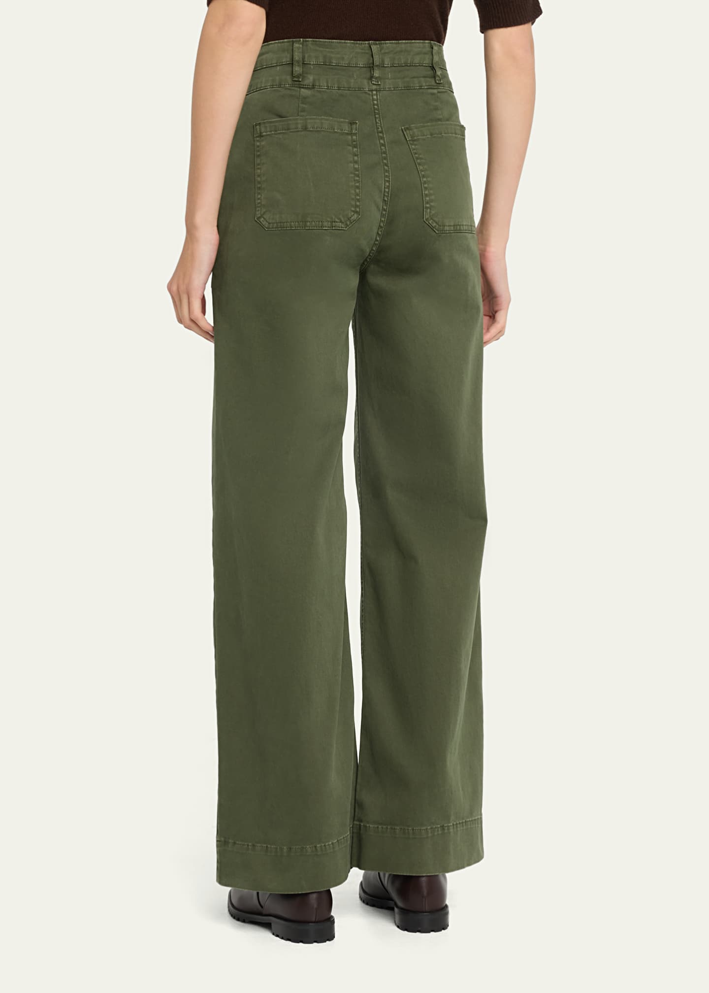 FRAME Cropped Slim Denim Palazzo Pants - Bergdorf Goodman
