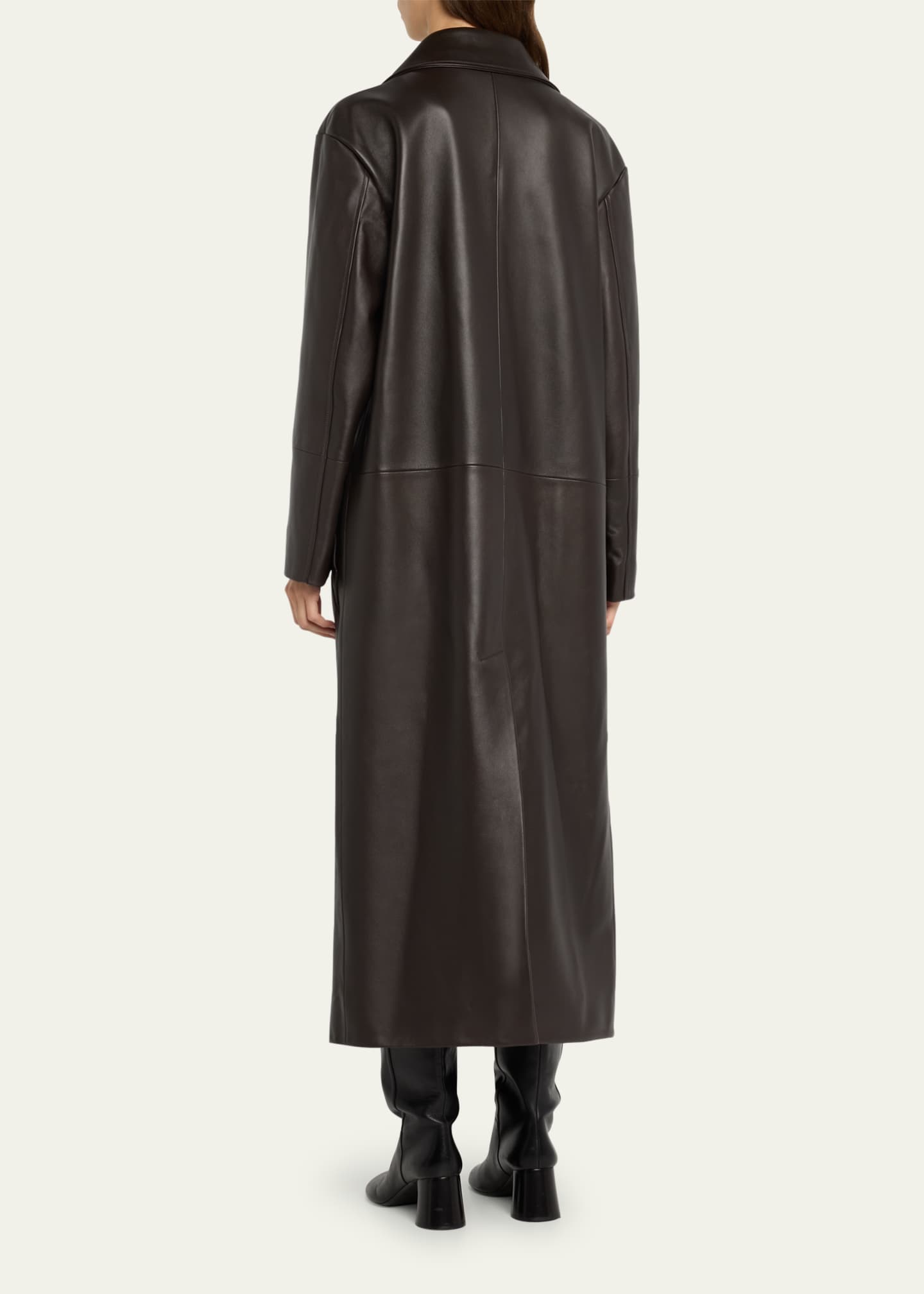 Loewe Long Leather Tailored Coat - Bergdorf Goodman
