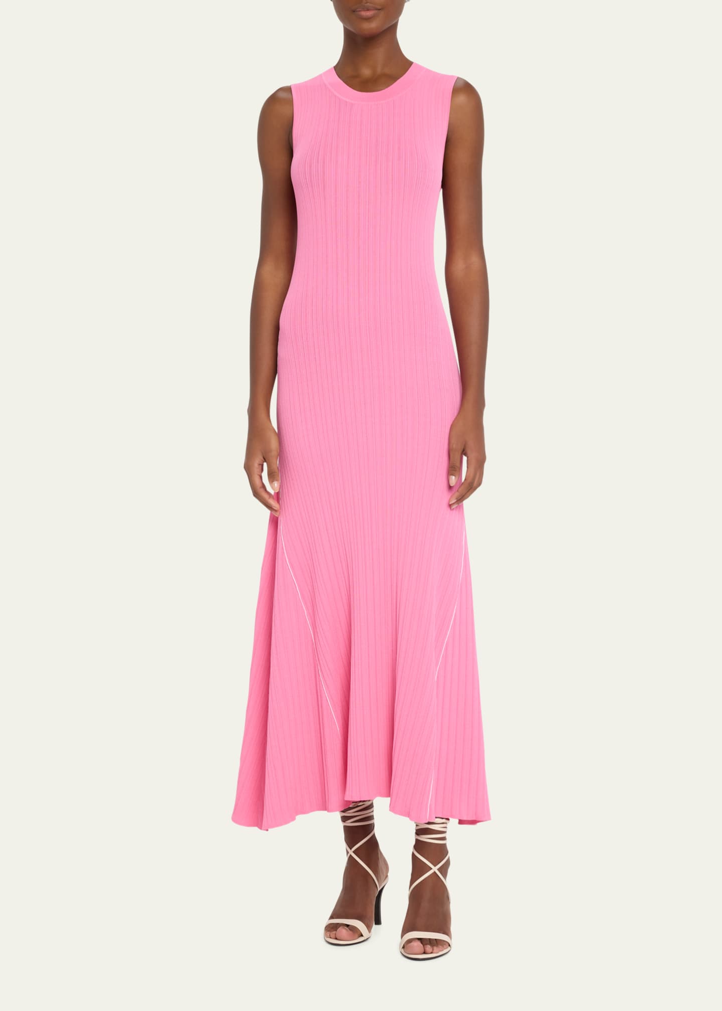 MARIA MCMANUS Teardrop Cutout Crepe Ribbed Godet Dress - Bergdorf Goodman