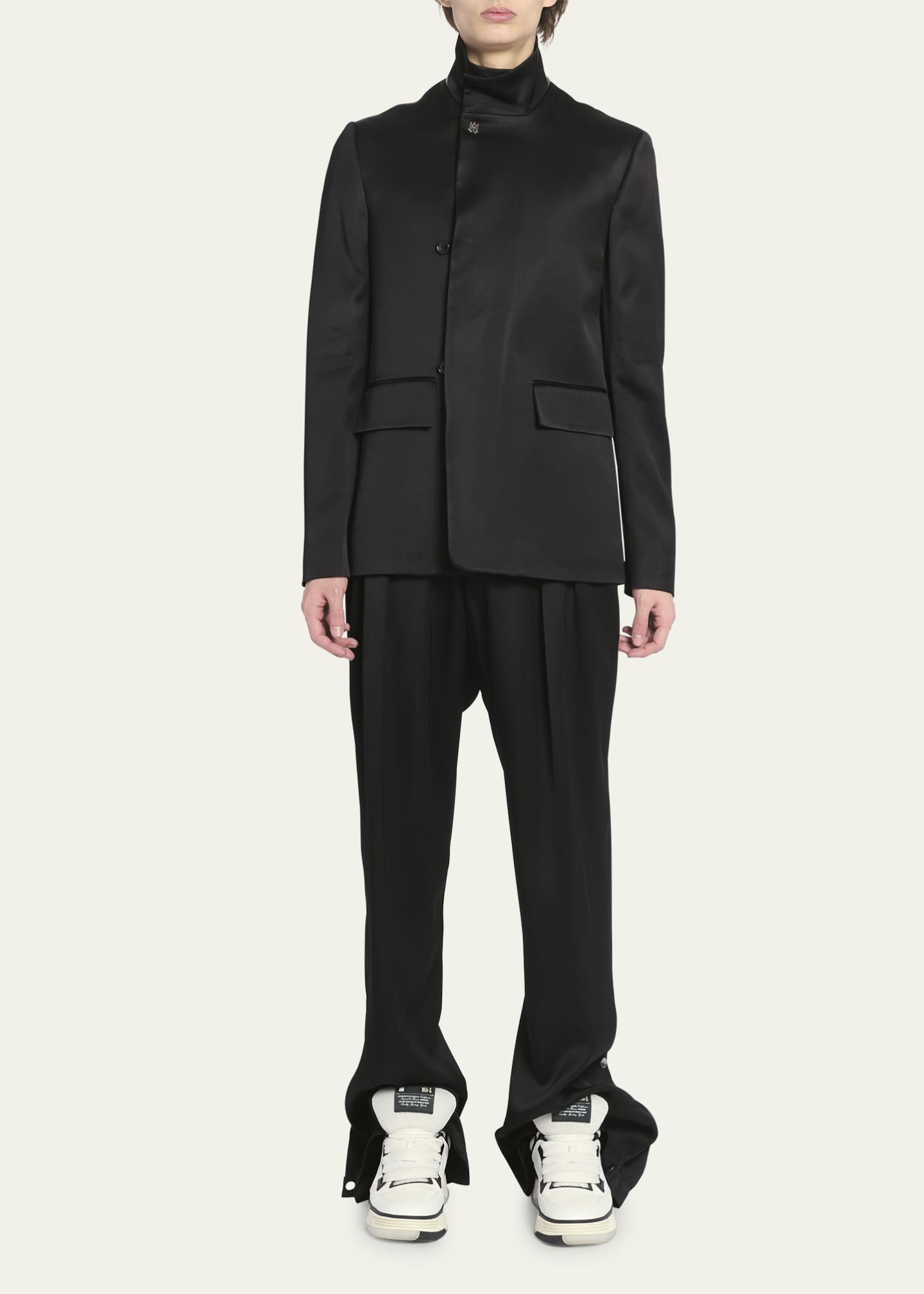 Amiri Men's Double-Breasted Stand Collar Blazer - Bergdorf Goodman Amiri Men's Double-Breasted Stand Collar Blazer - Bergdorf Goodman
