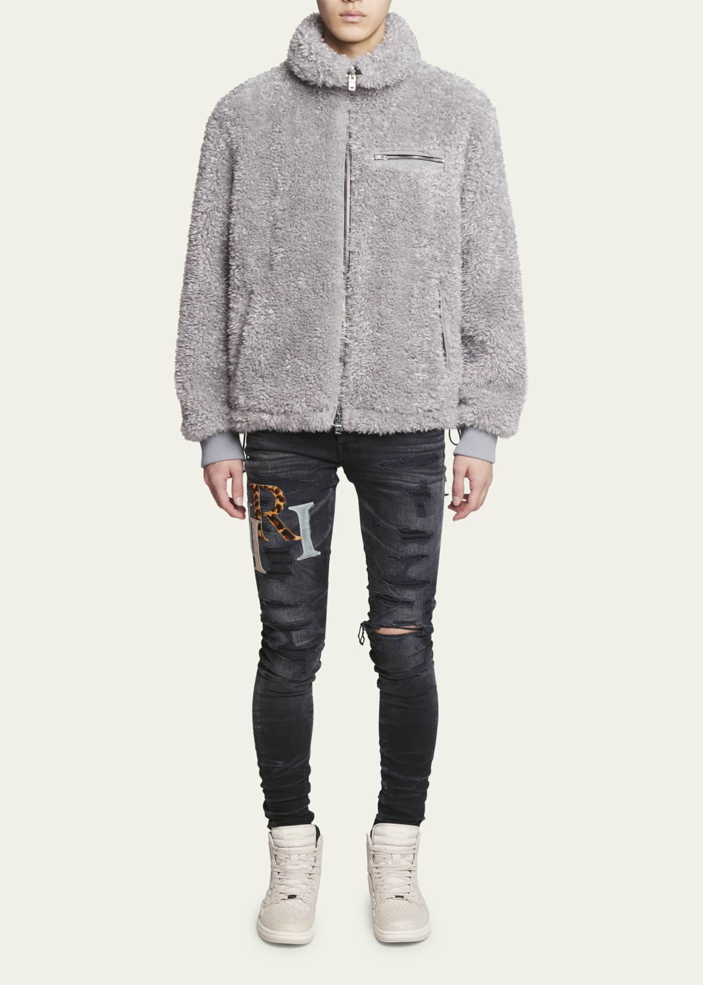 Amiri Men's Fuzzy Track Jacket - Bergdorf Goodman