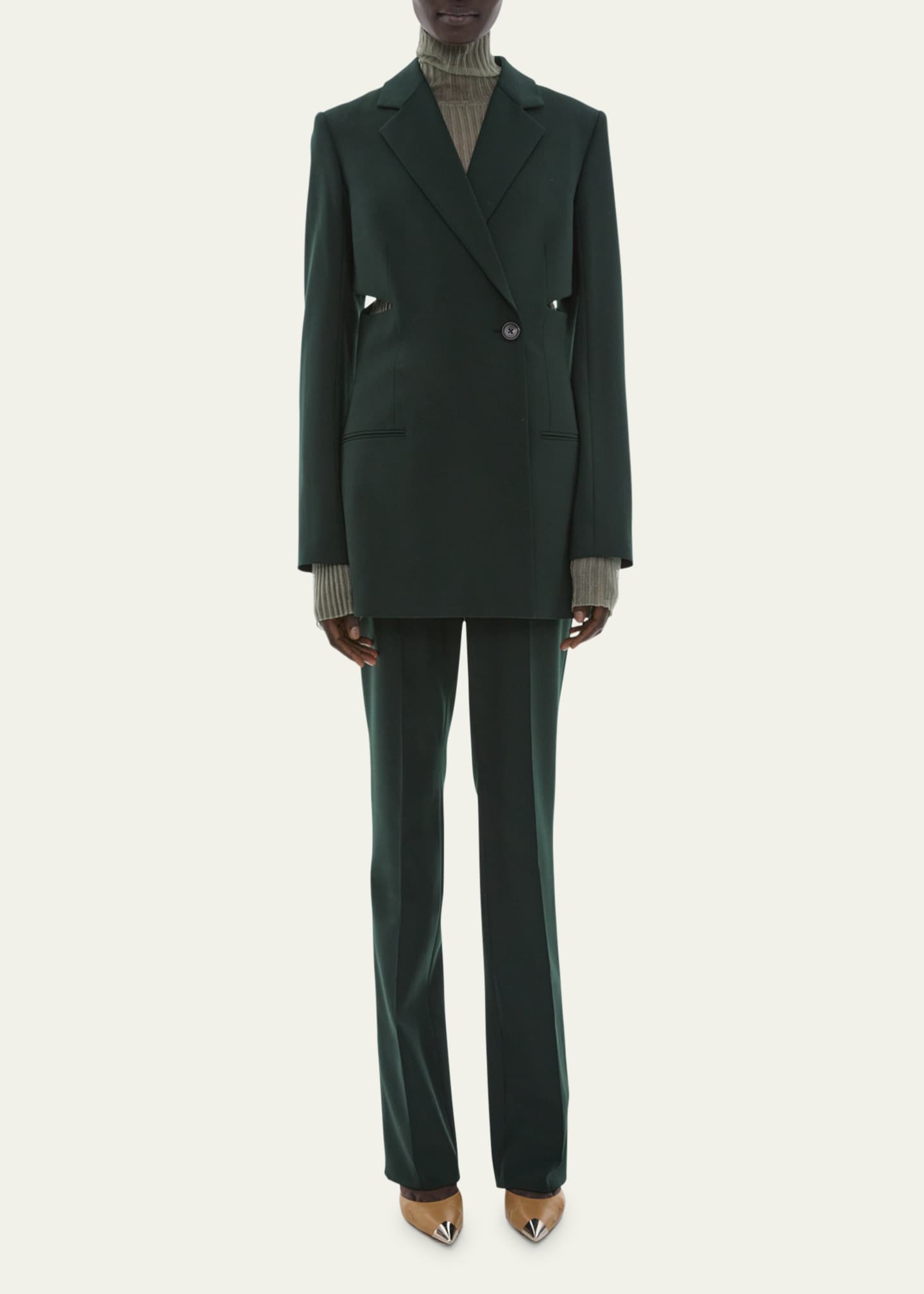 Helmut Lang Slash Cut-Out Single-Breasted Blazer - Bergdorf Goodman