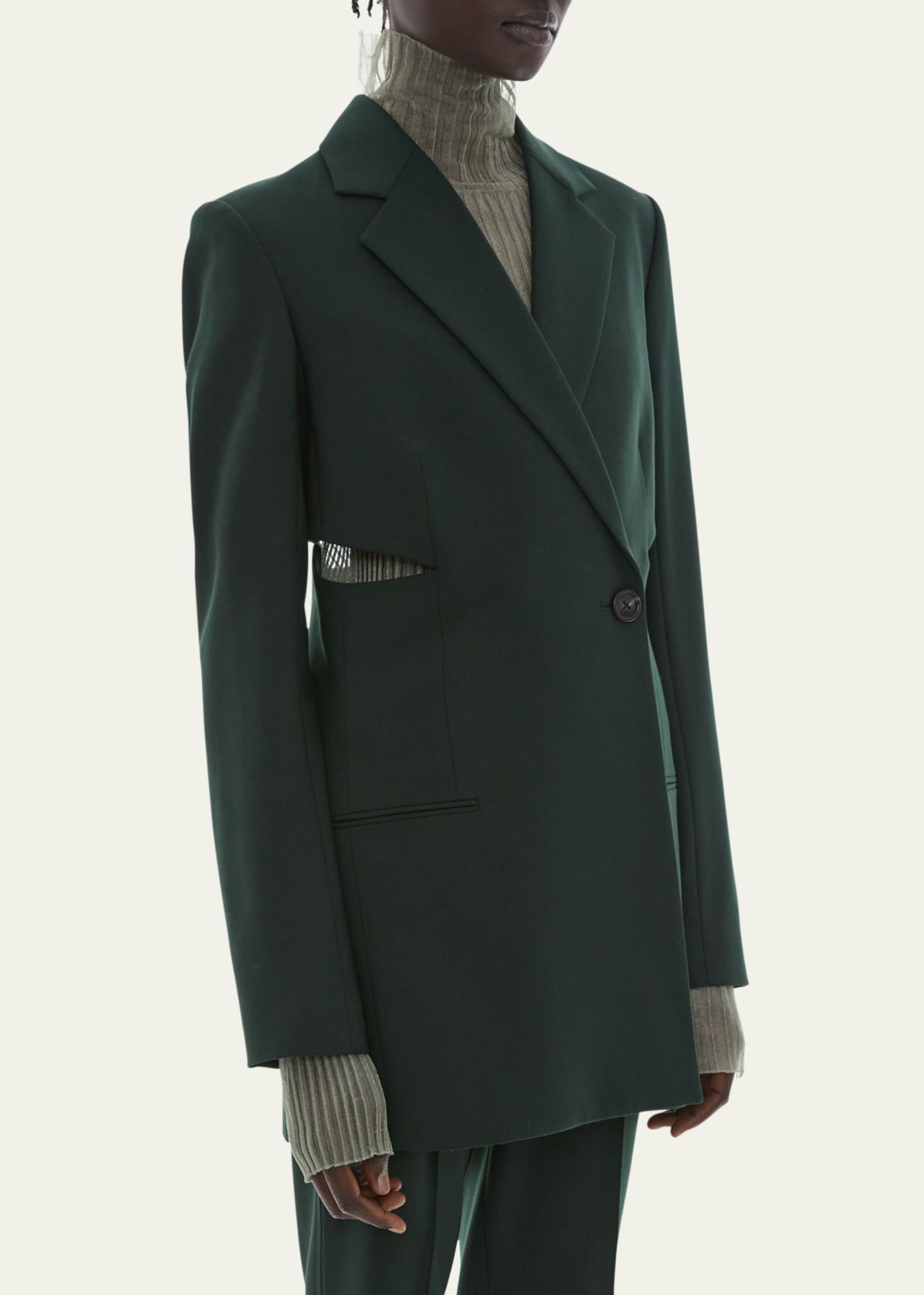 Helmut Lang Slash Cut-Out Single-Breasted Blazer - Bergdorf Goodman