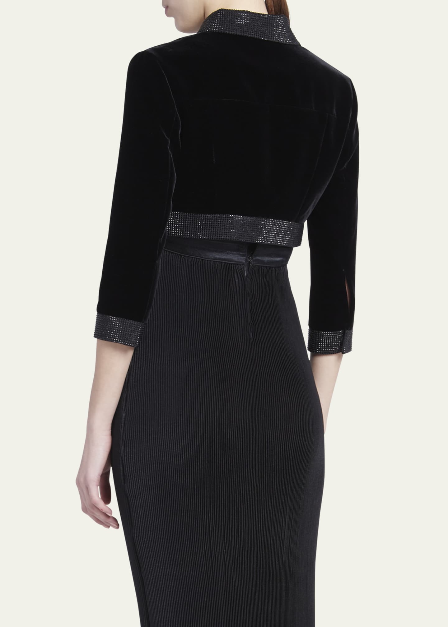 Giorgio Armani Velvet Crop Jacket with Crystal Detail - Bergdorf Goodman