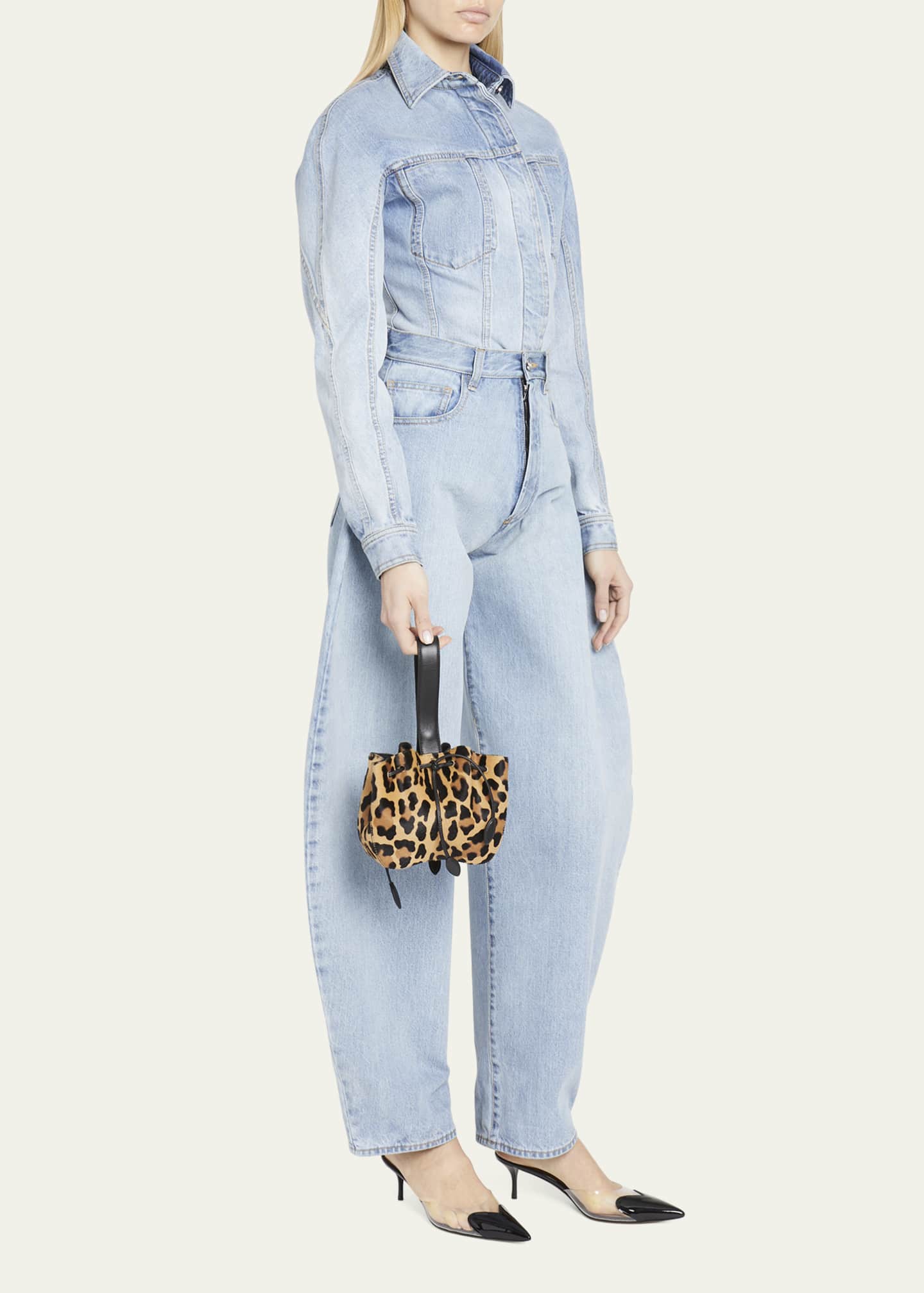 ALAIA Rose Marie Leopard Calf Hair Top-Handle Bag - Bergdorf Goodman