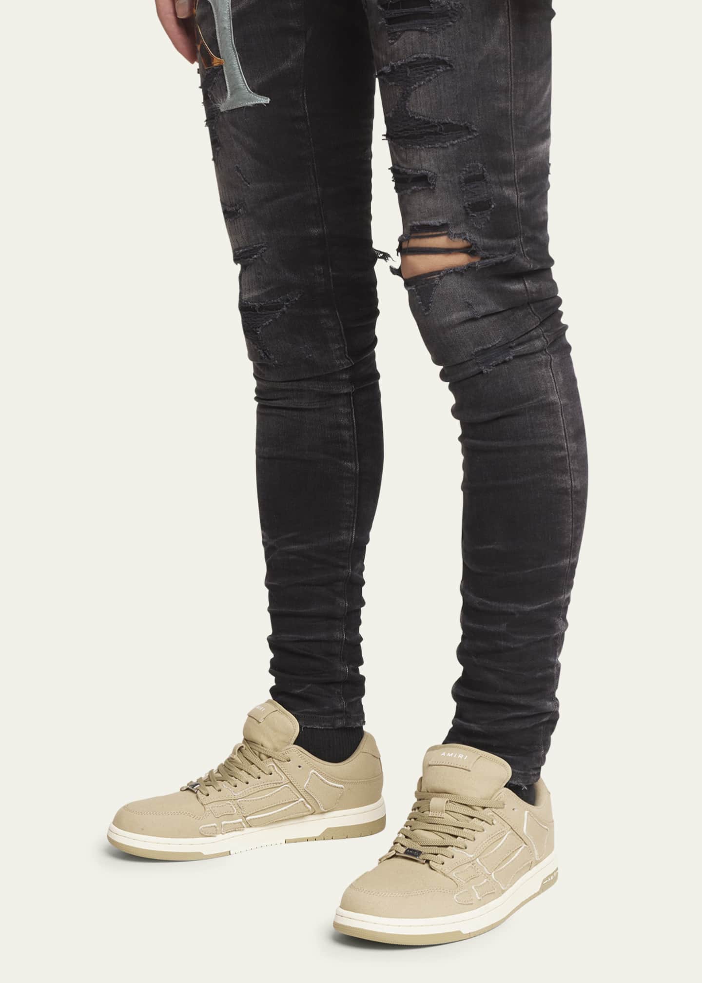 Amiri Men's Chunky Canvas Skeleton Low-Top Sneakers - Bergdorf Goodman