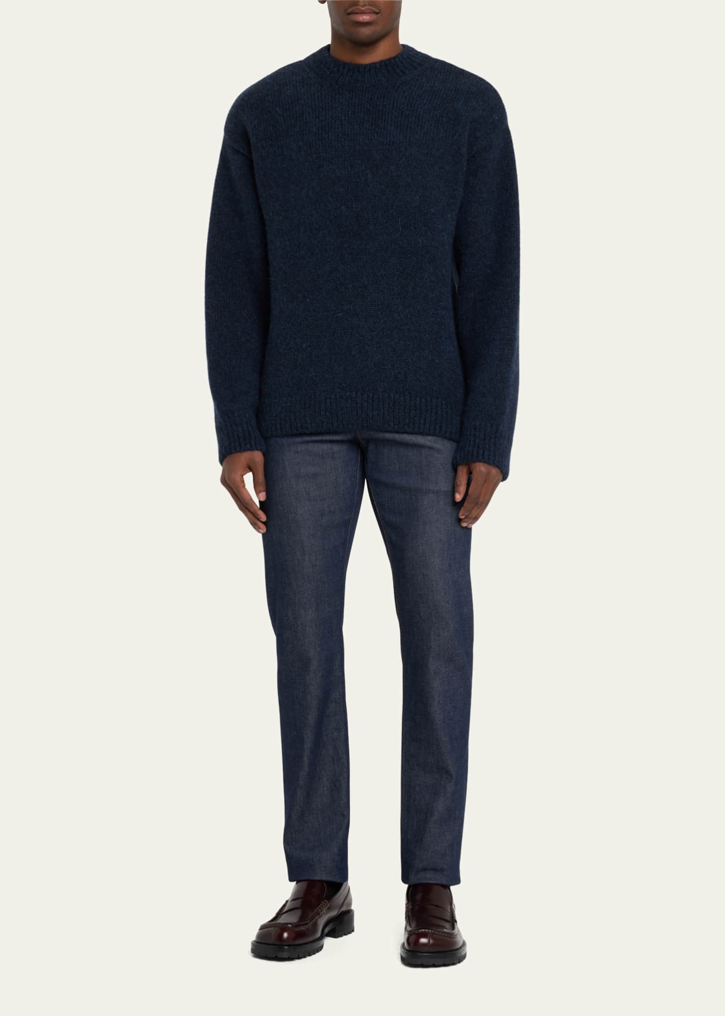 Jacquemus Men's La Maille Pavane Intarsia Logo Sweater - Bergdorf Goodman
