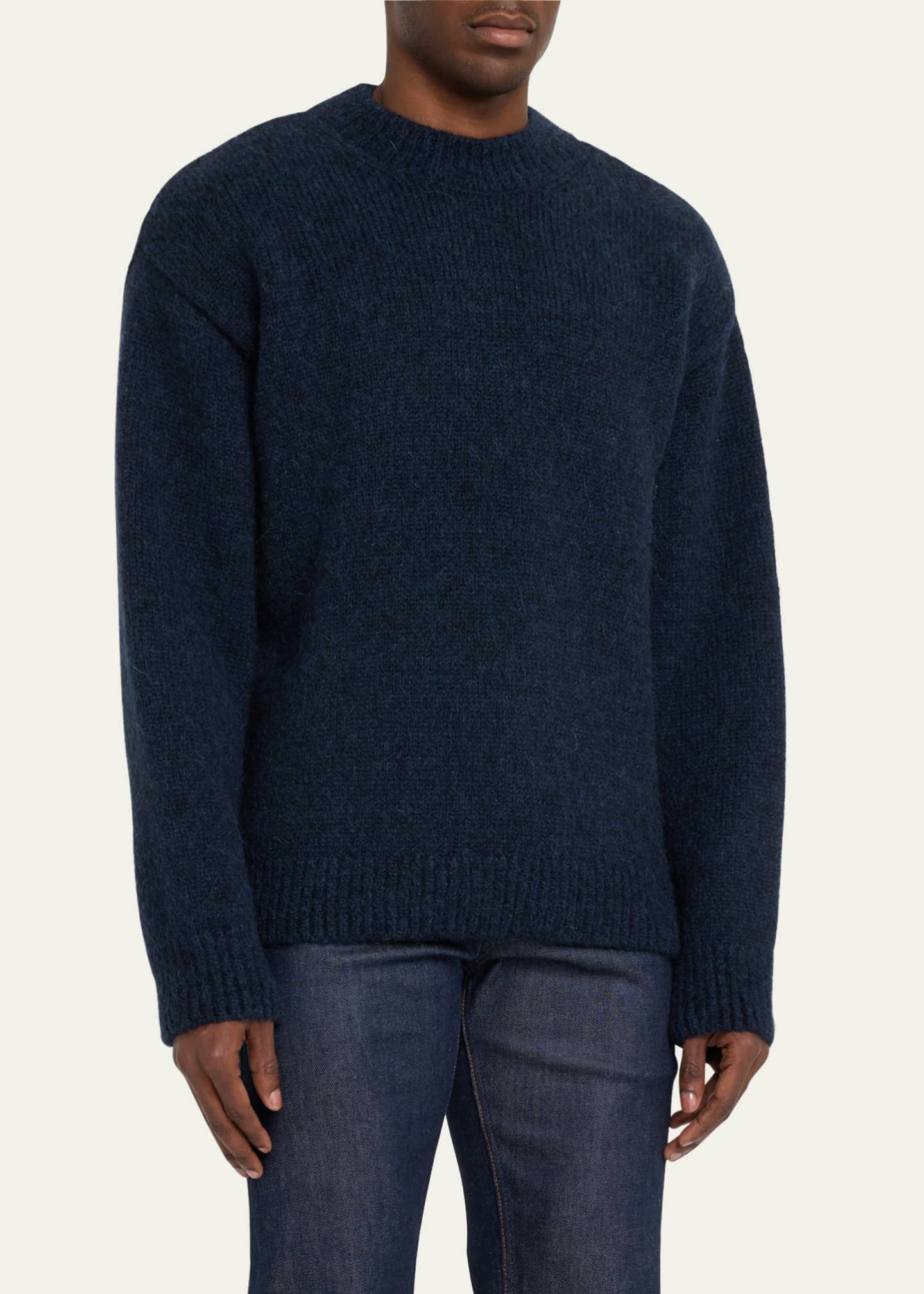 Jacquemus Men's La Maille Pavane Intarsia Logo Sweater - Bergdorf Goodman