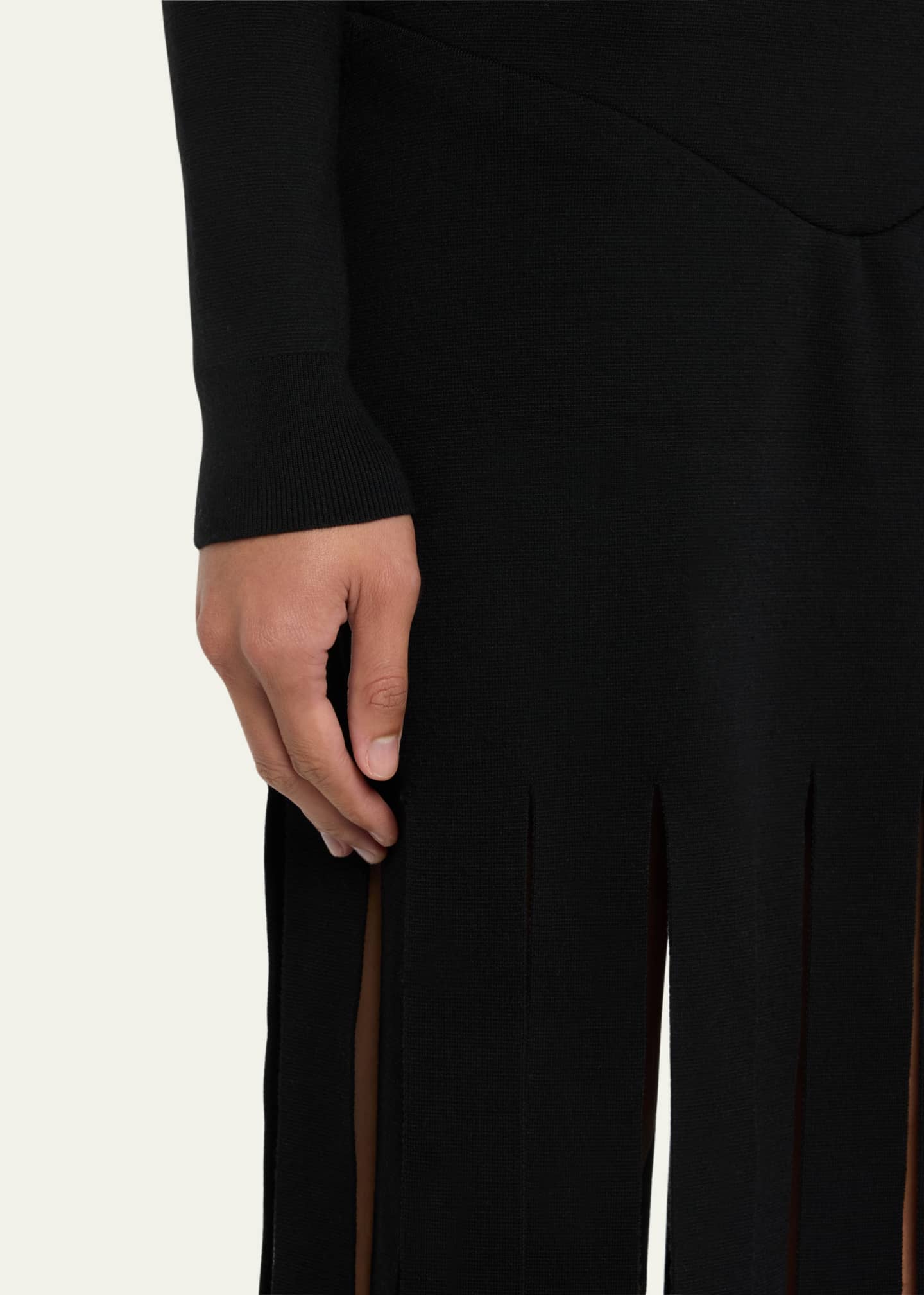 Michael Kors Collection Turtleneck Streamer-Hem Knit Midi Dress ...