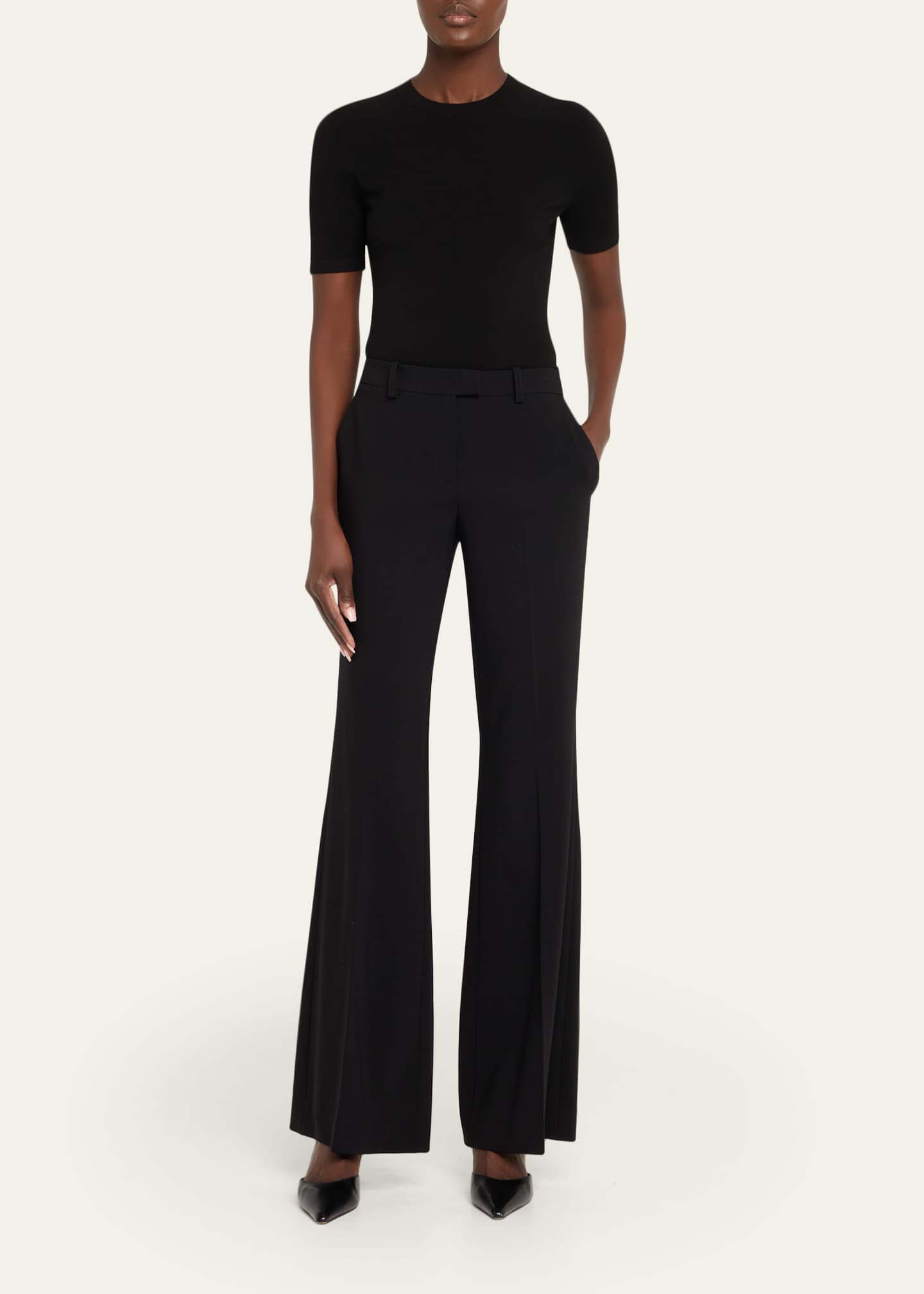Michael Kors Collection Haylee Flare Crepe Trousers - Bergdorf Goodman
