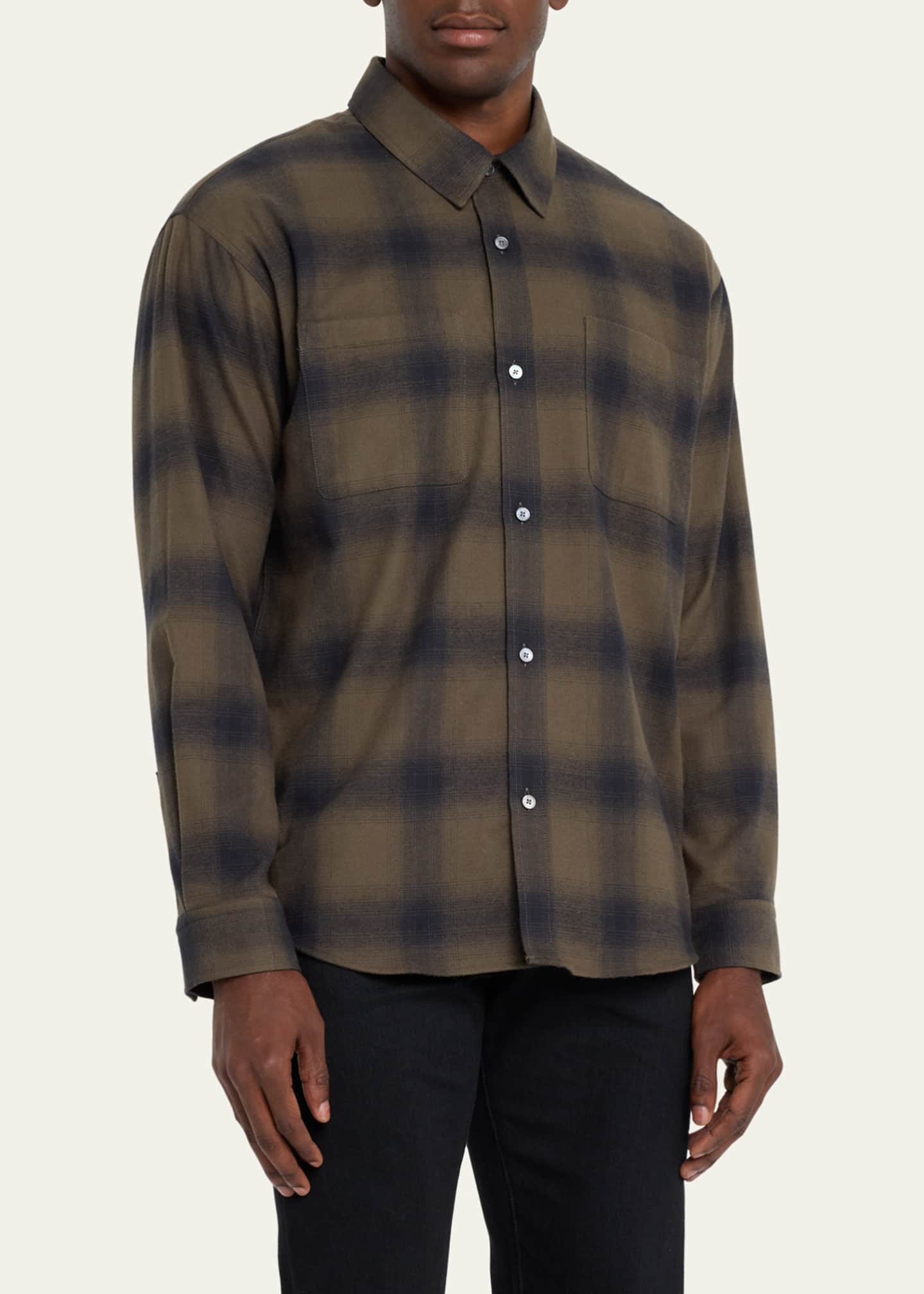 FRAME Men's Plaid Flannel Button-Down Shirt - Bergdorf Goodman