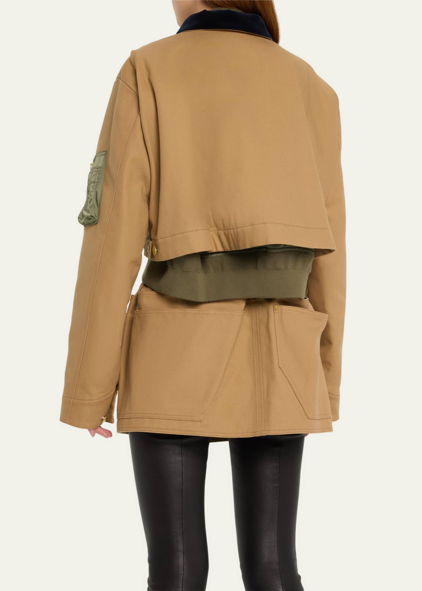 SACAI x Carhartt WIP Collared Canvas Layered Bomber Jacket - Bergdorf ...