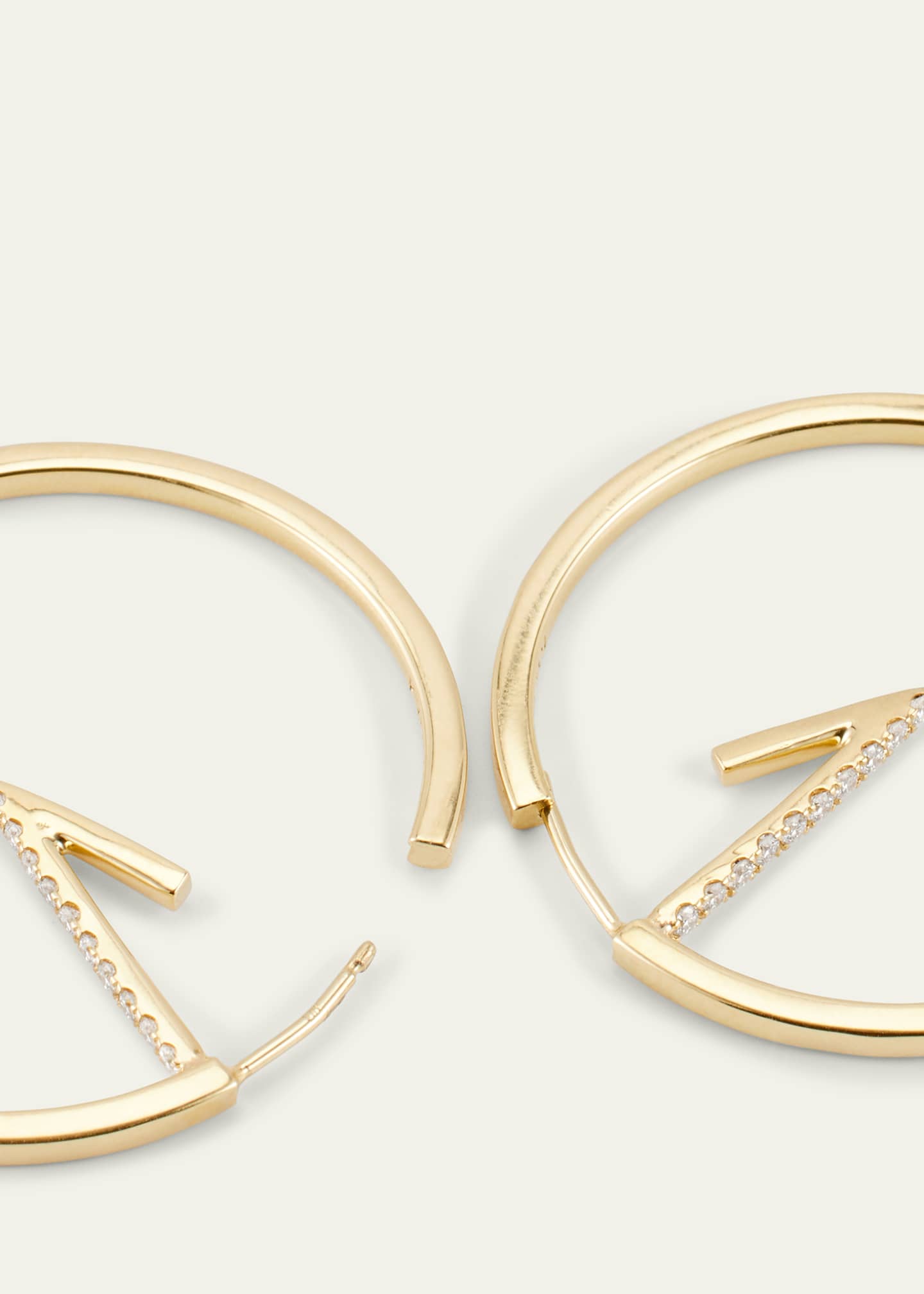 Katey Walker 18K Yellow Gold Large Double Hoop Triangle Pave Diamond Earrings - Bergdorf Goodman