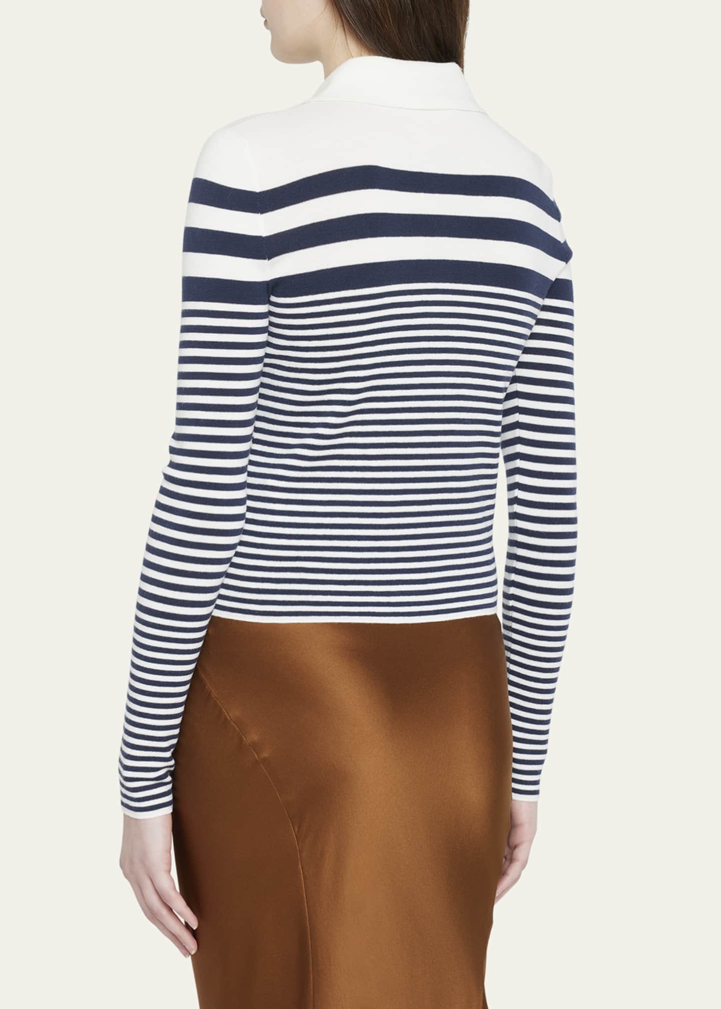 Veronica Beard Raj Striped Wool Polo Sweater - Bergdorf Goodman