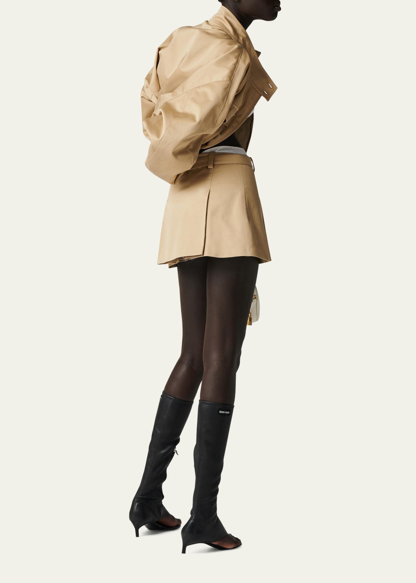Miu Miu Chino Mini Skirt With Logo Buckle Bergdorf Goodman