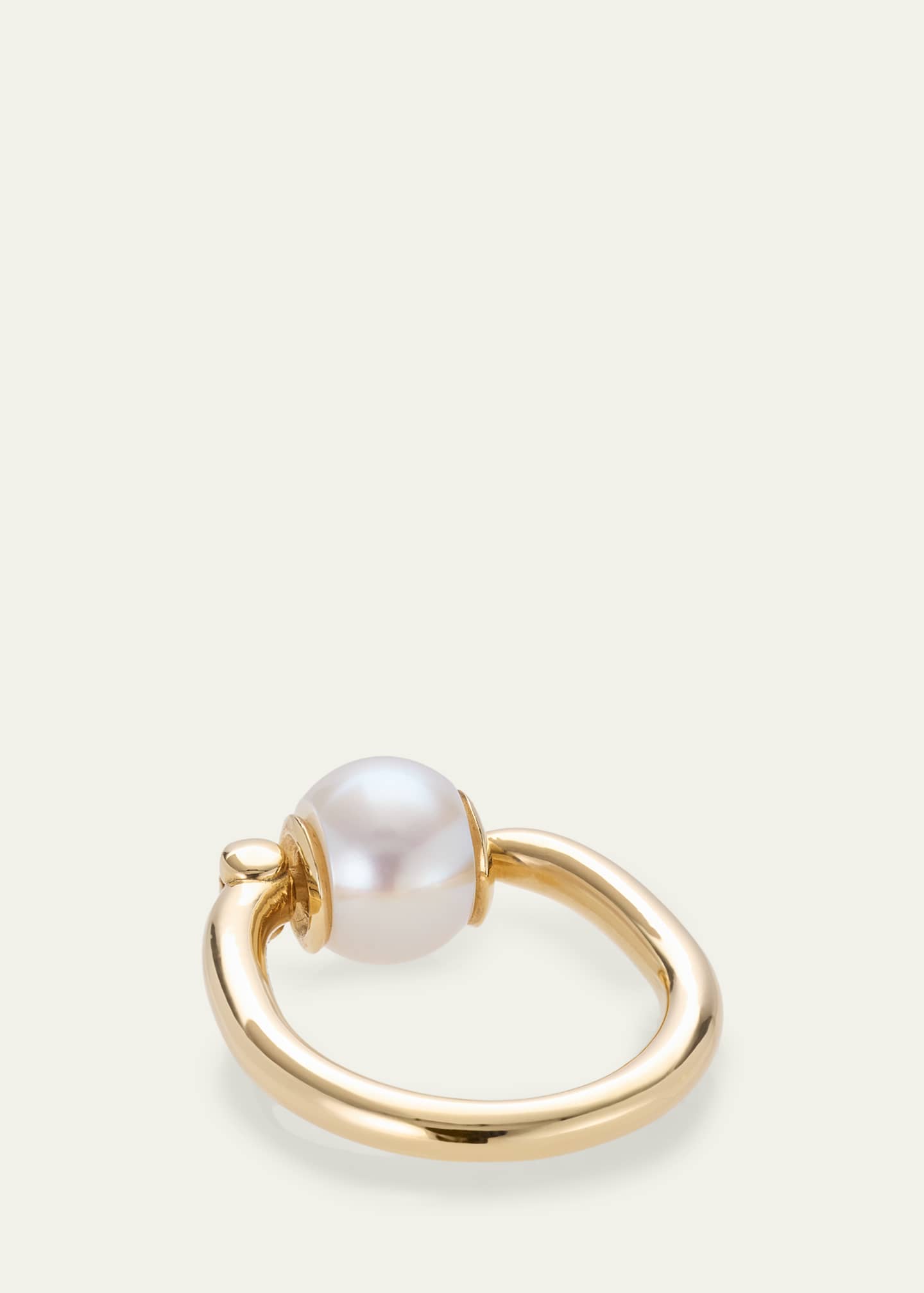 Marla Aaron Pearl Trundle Lock Ring in 18K Yellow Gold - Bergdorf Goodman