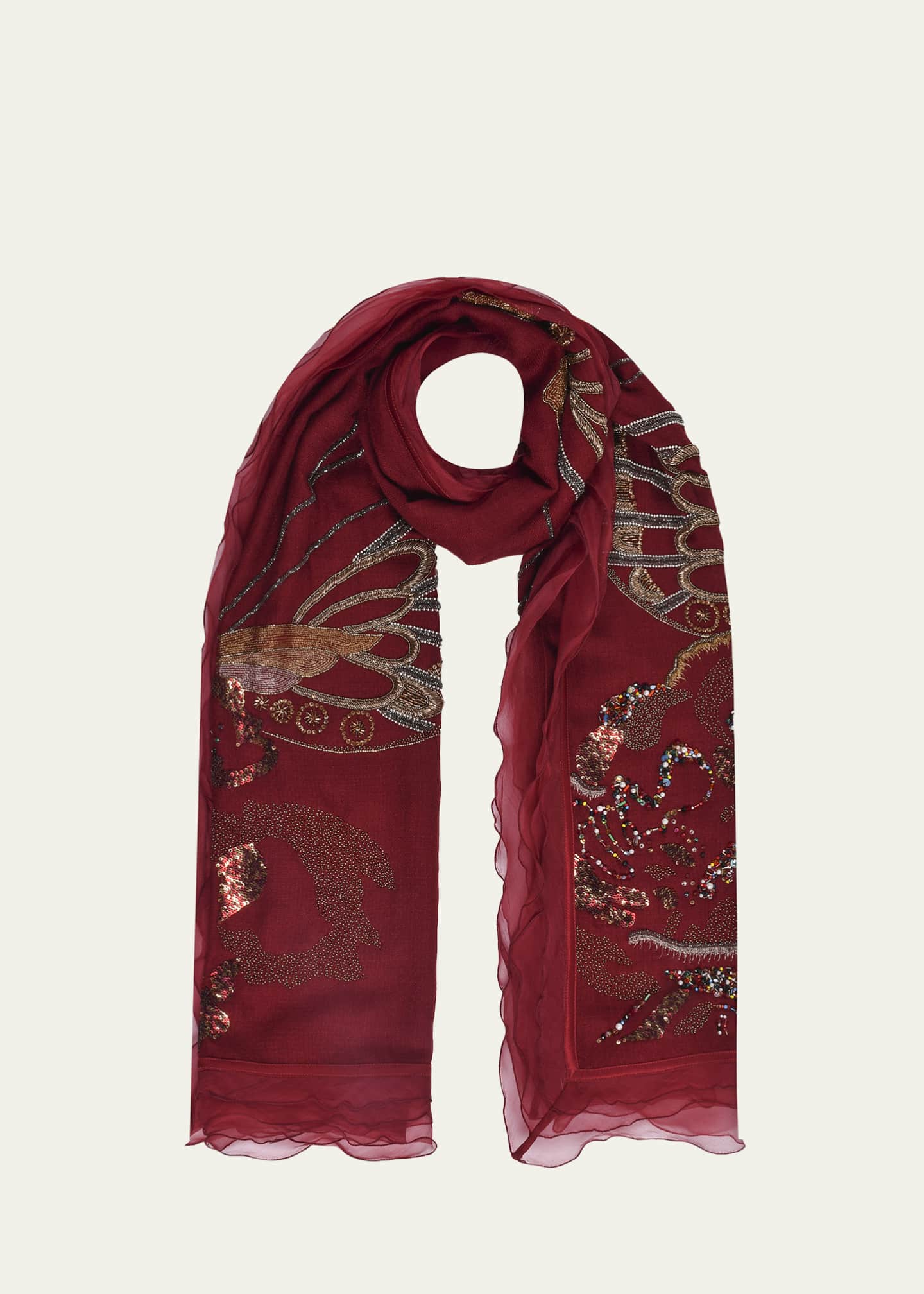 Janavi India Wings of Desire Beaded Cashmere Scarf - Bergdorf Goodman
