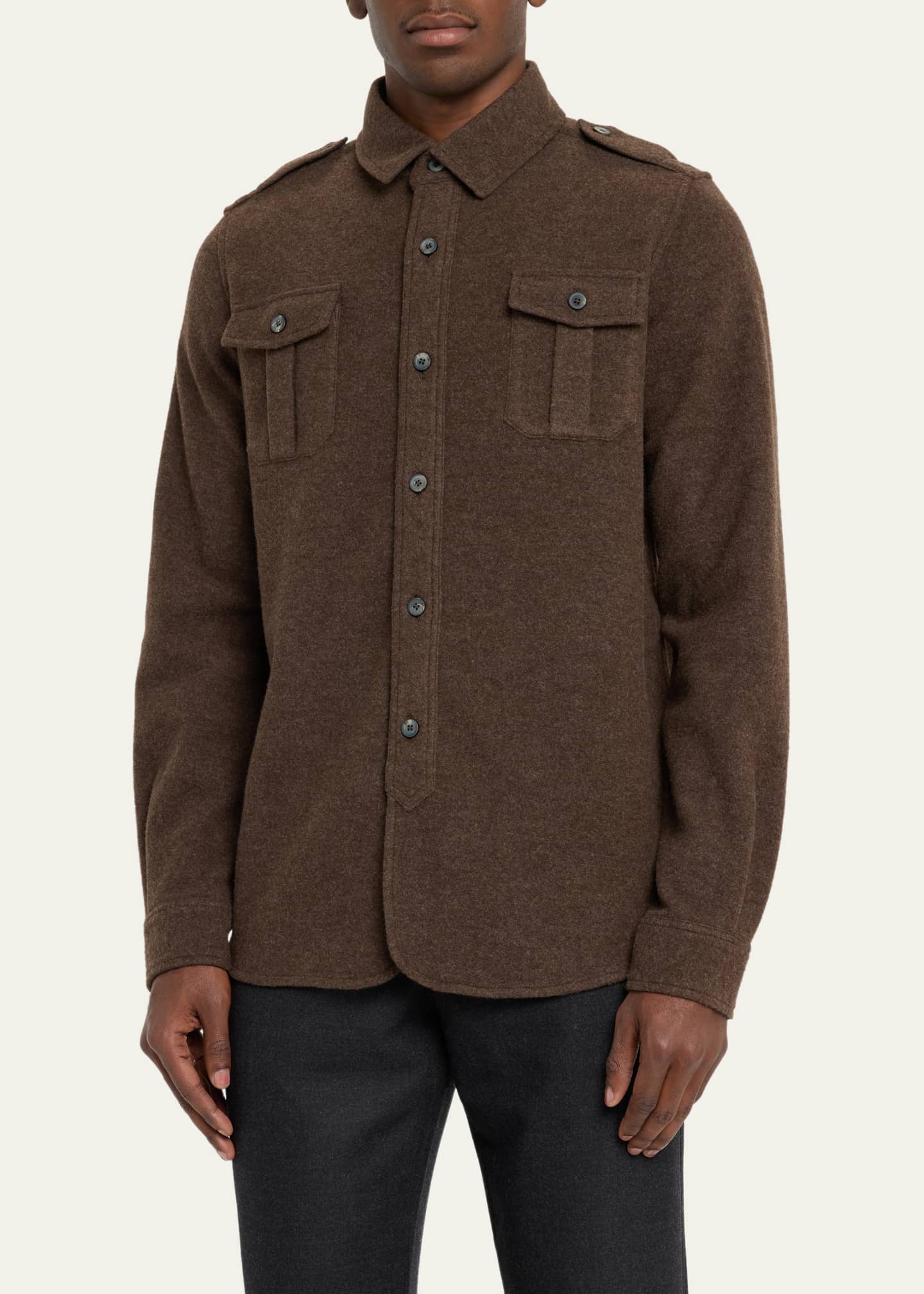 Sease Men's Felpa Wool Shirt Jacket - Bergdorf Goodman