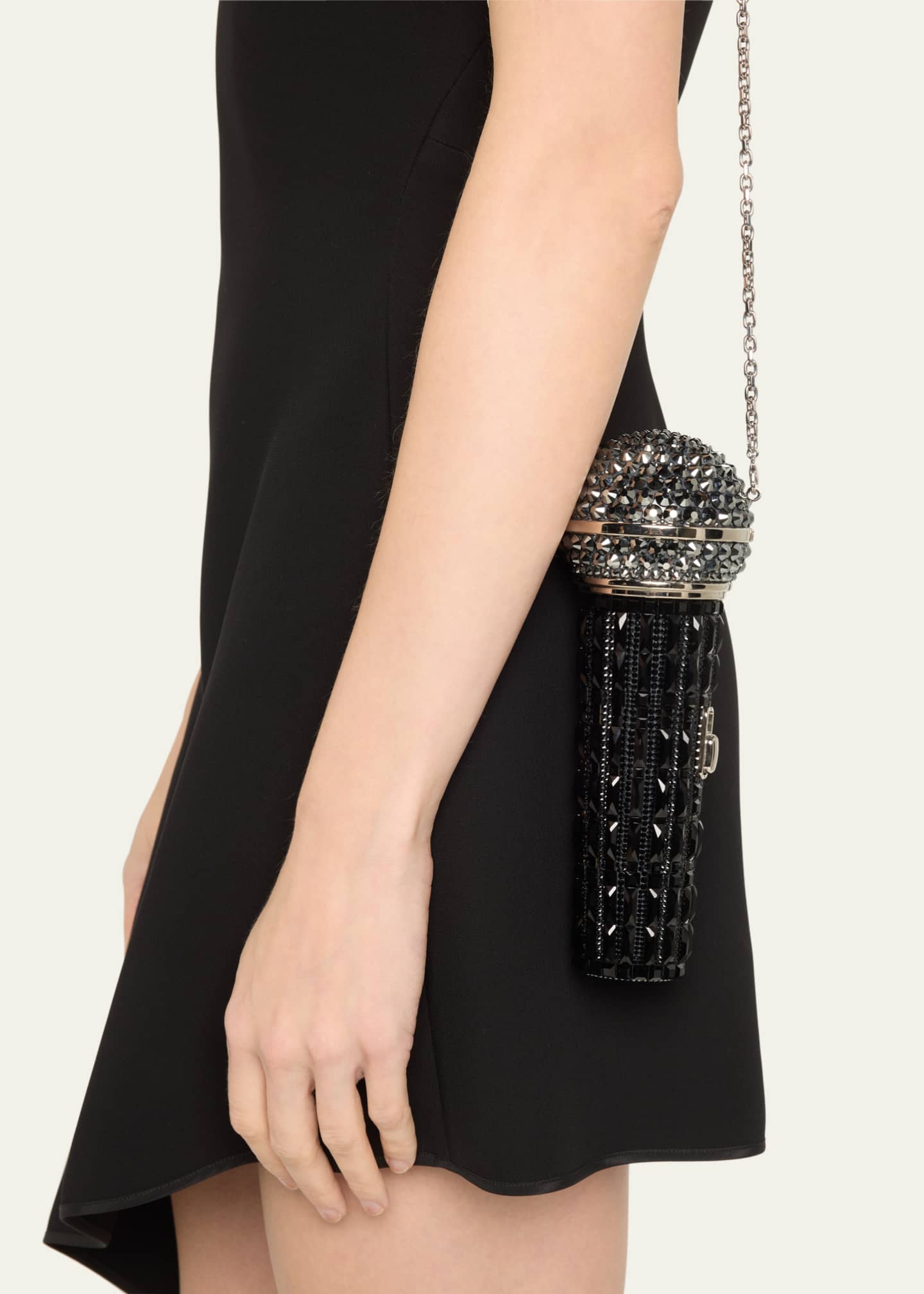 Judith Leiber Couture Microphone Crystal Clutch Bag with Chain Strap ...