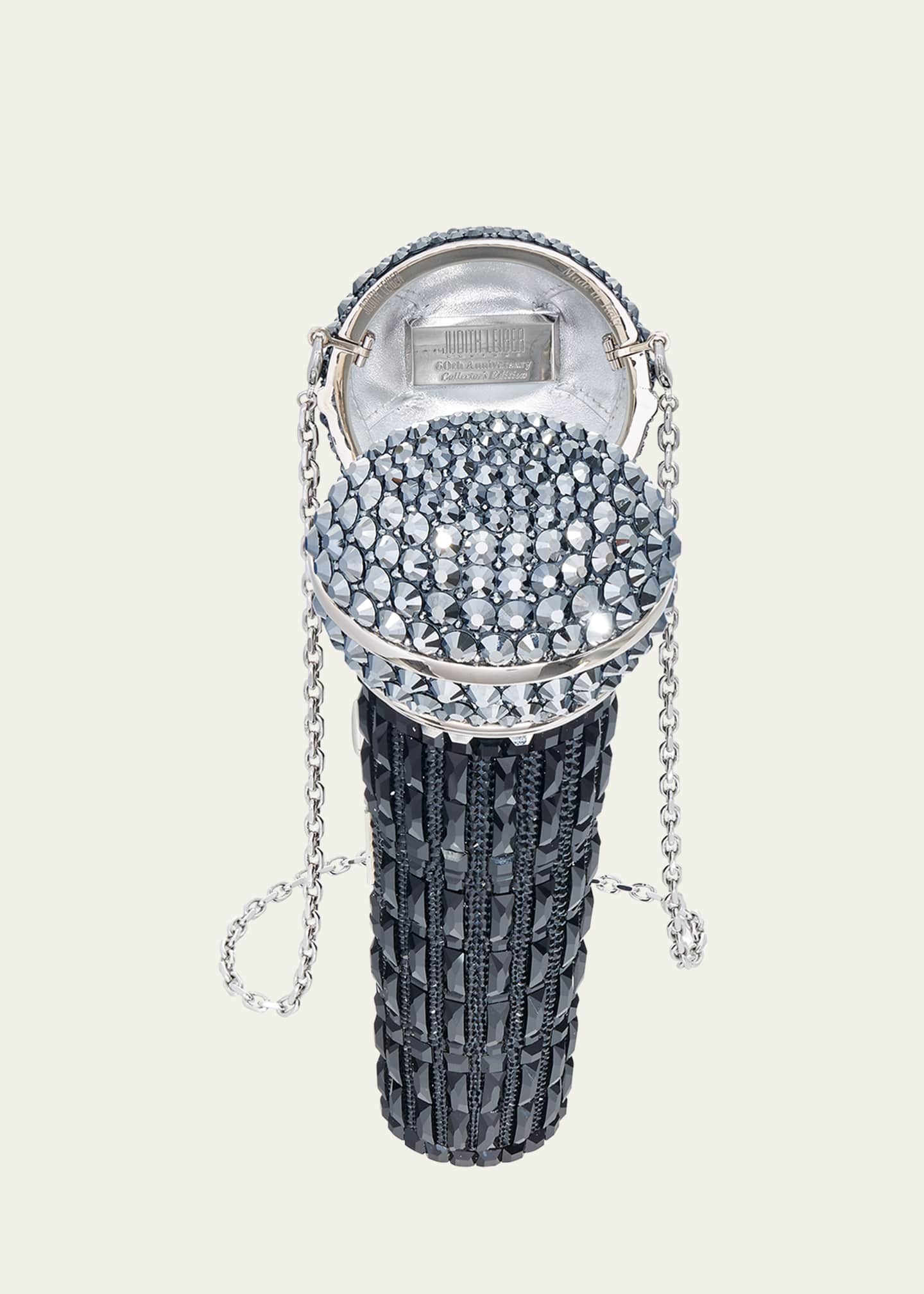 Judith Leiber Couture Microphone Crystal Clutch Bag with Chain Strap ...