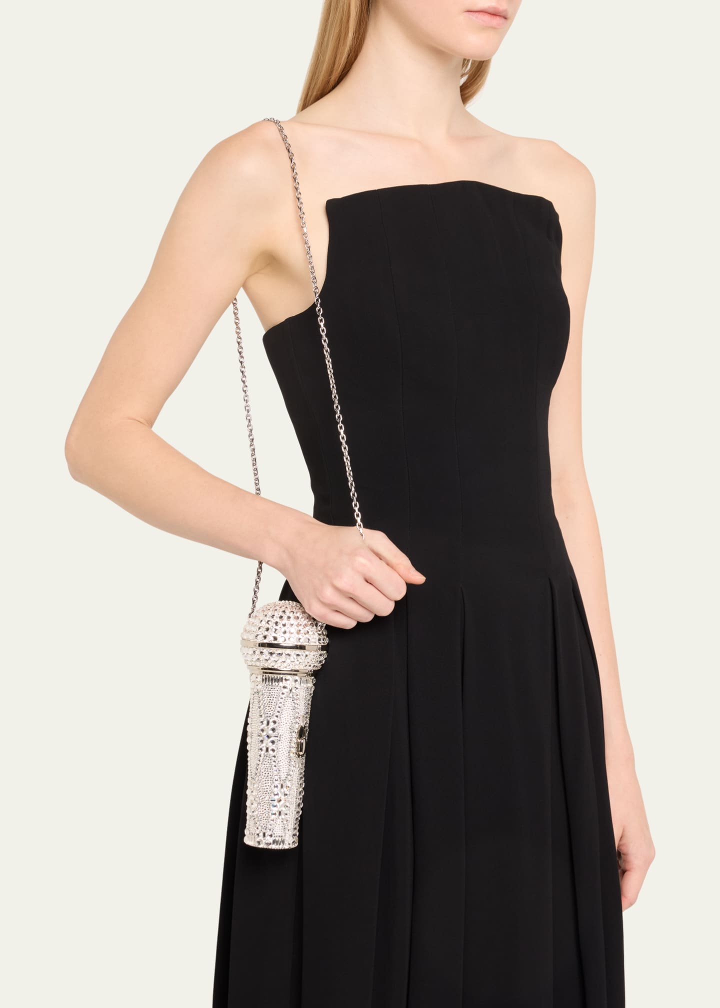 Judith Leiber Couture Microphone Crystal Clutch Bag with Chain Strap ...