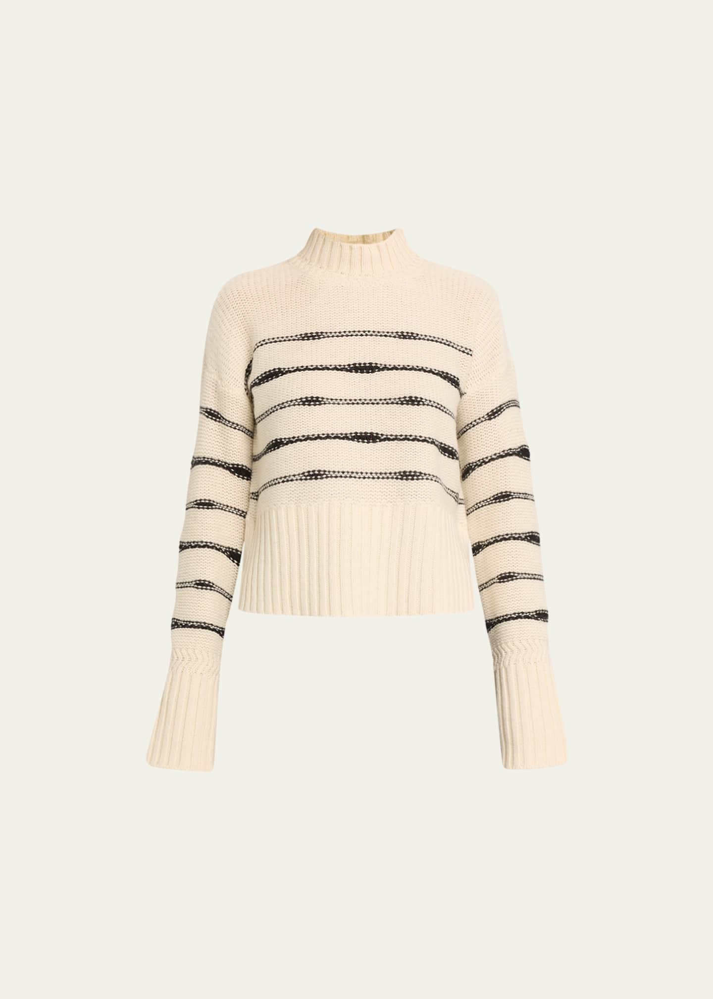 Veronica Beard Viori Striped Mock-Neck Sweater - Bergdorf Goodman
