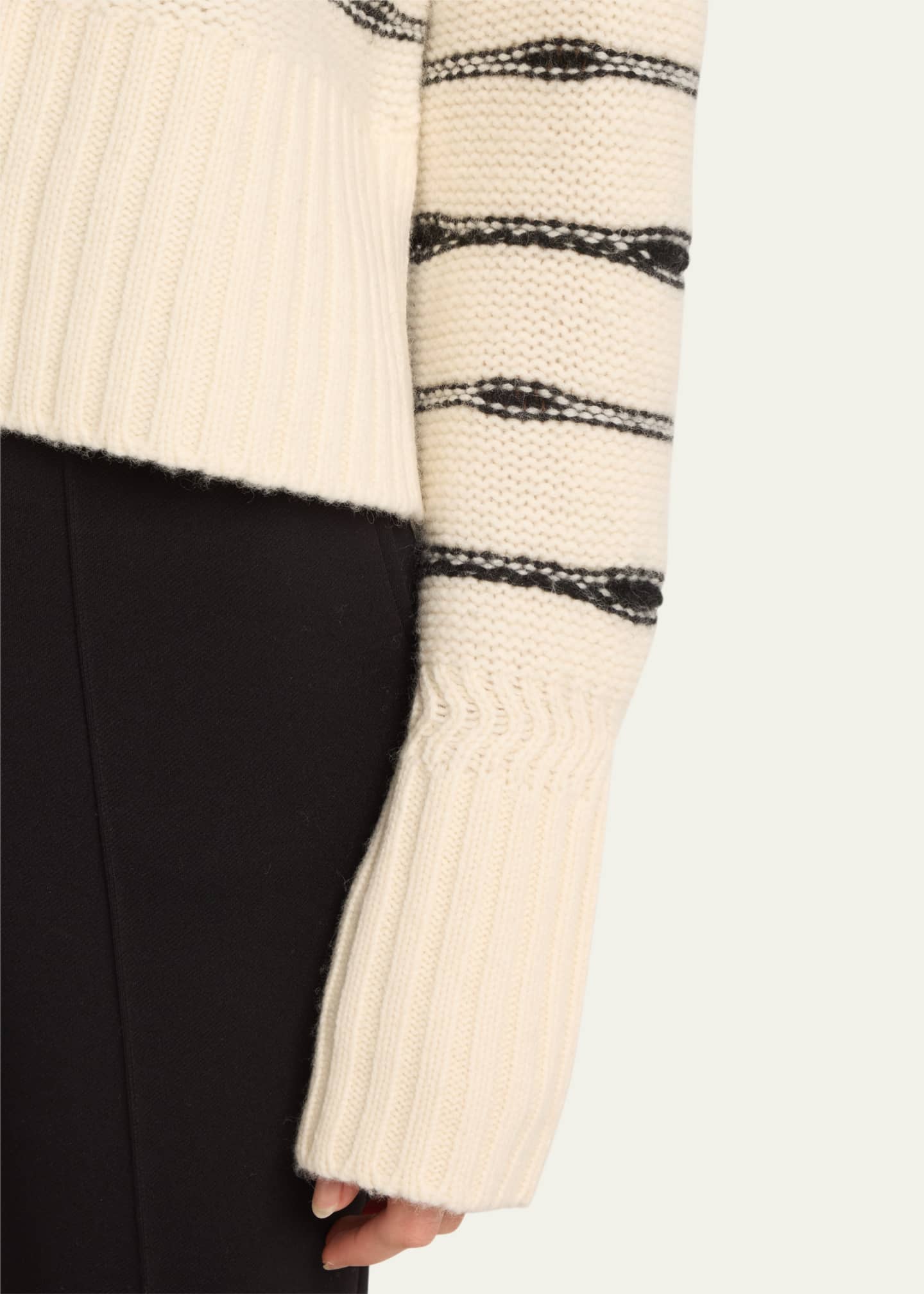 Veronica Beard Viori Striped Mock-Neck Sweater - Bergdorf Goodman