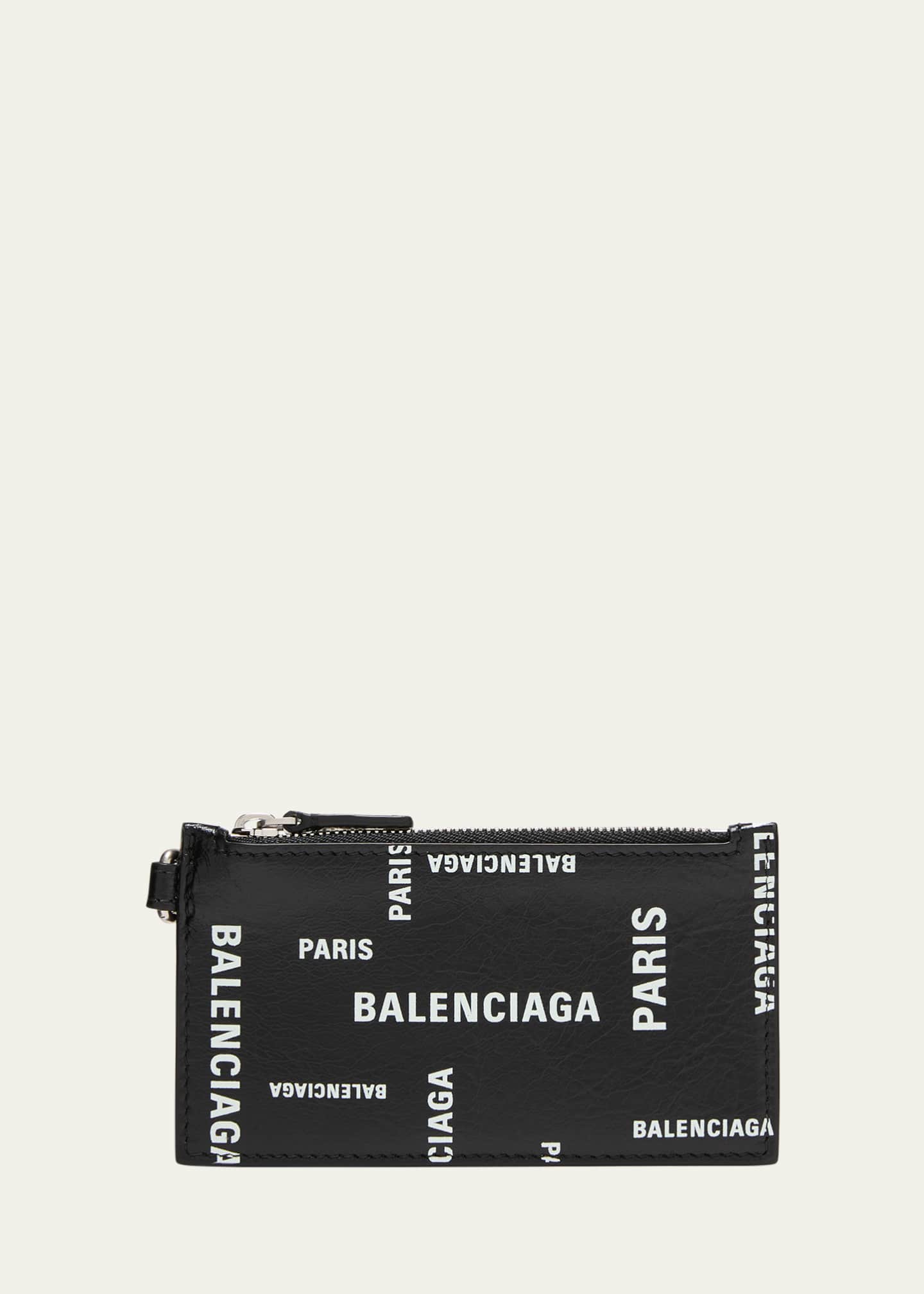 Balenciaga Men's Bal Paris All Over Card Case On Strap - Bergdorf Goodman