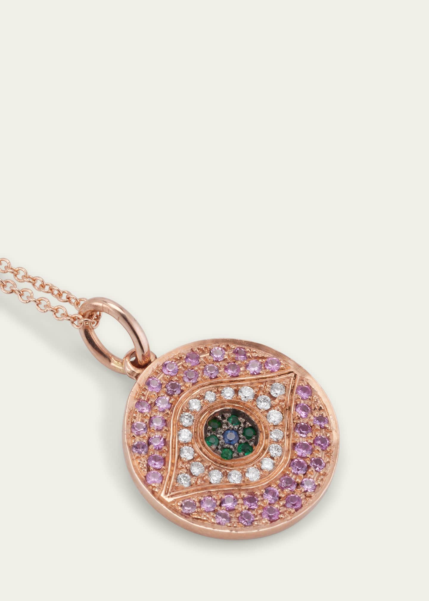 ILEANA MAKRI Little Dawn 18K Rose Gold Diamond and Sapphire Necklace ...