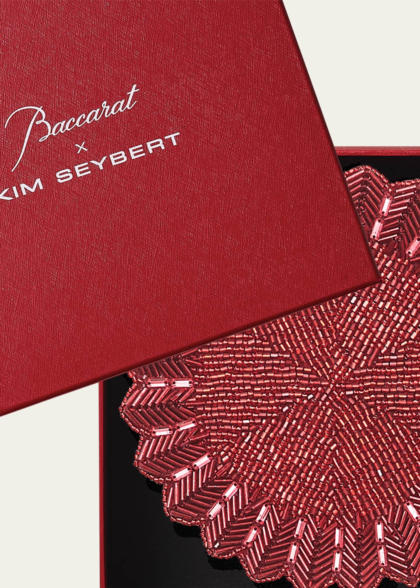Baccarat x Kim Seybert x Baccarat Etoile Red Coasters, Set of 4 - Bergdorf Goodman