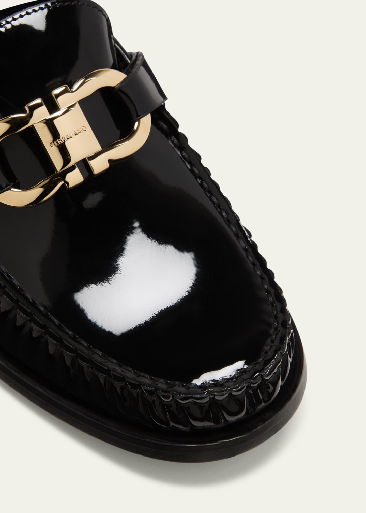 Ferragamo Maryan Patent Gancini Bit Loafers - Bergdorf Goodman