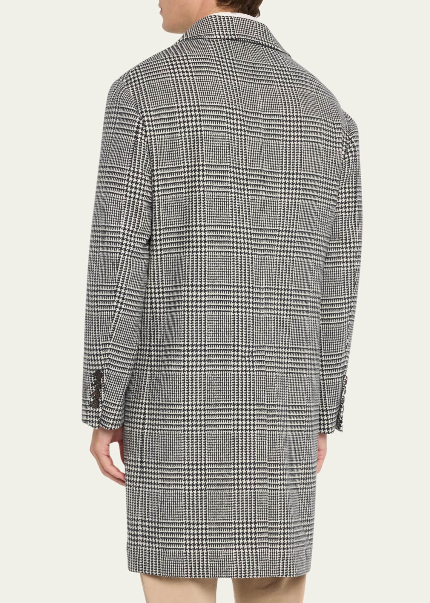 Brunello Cucinelli Men's Double-Breasted Houndstooth Overcoat ...