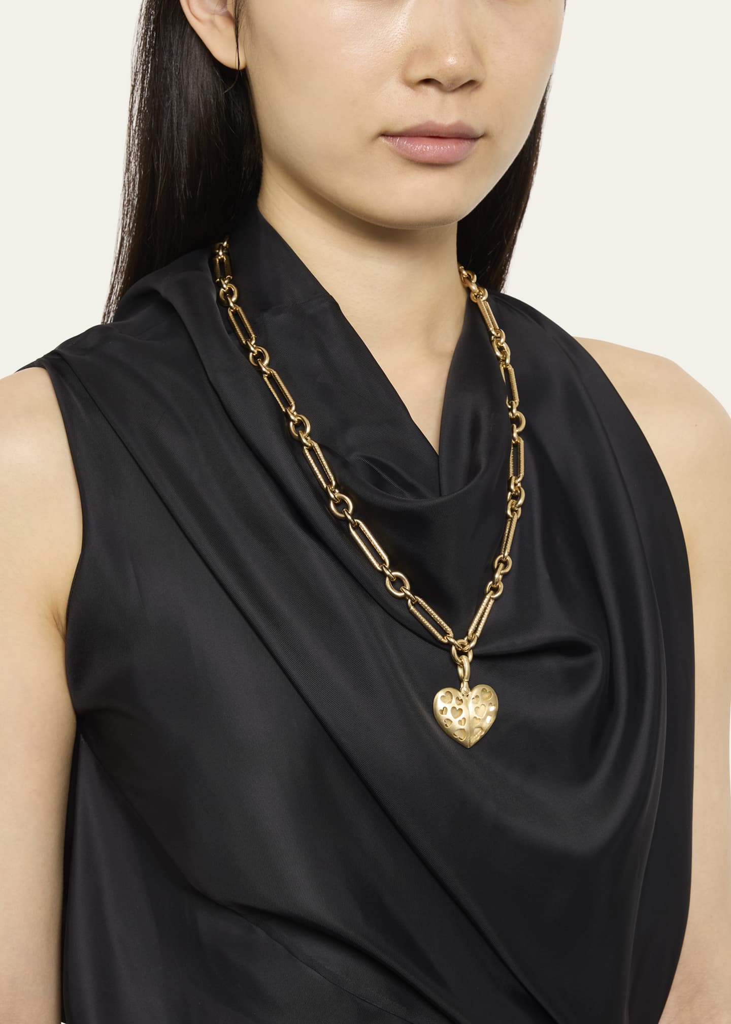 Lauren Rubinski Bruno 14K Yellow Gold Open Heart Pendant - Bergdorf Goodman