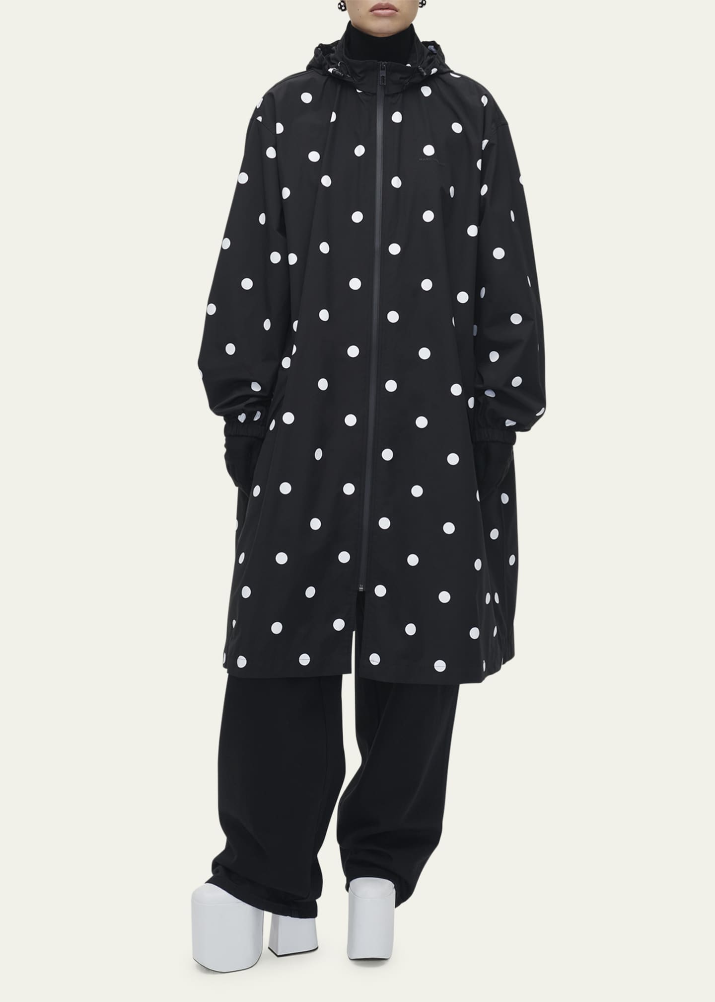 Marc Jacobs Spots-Print Hooded Long Windbreaker Jacket - Bergdorf Goodman