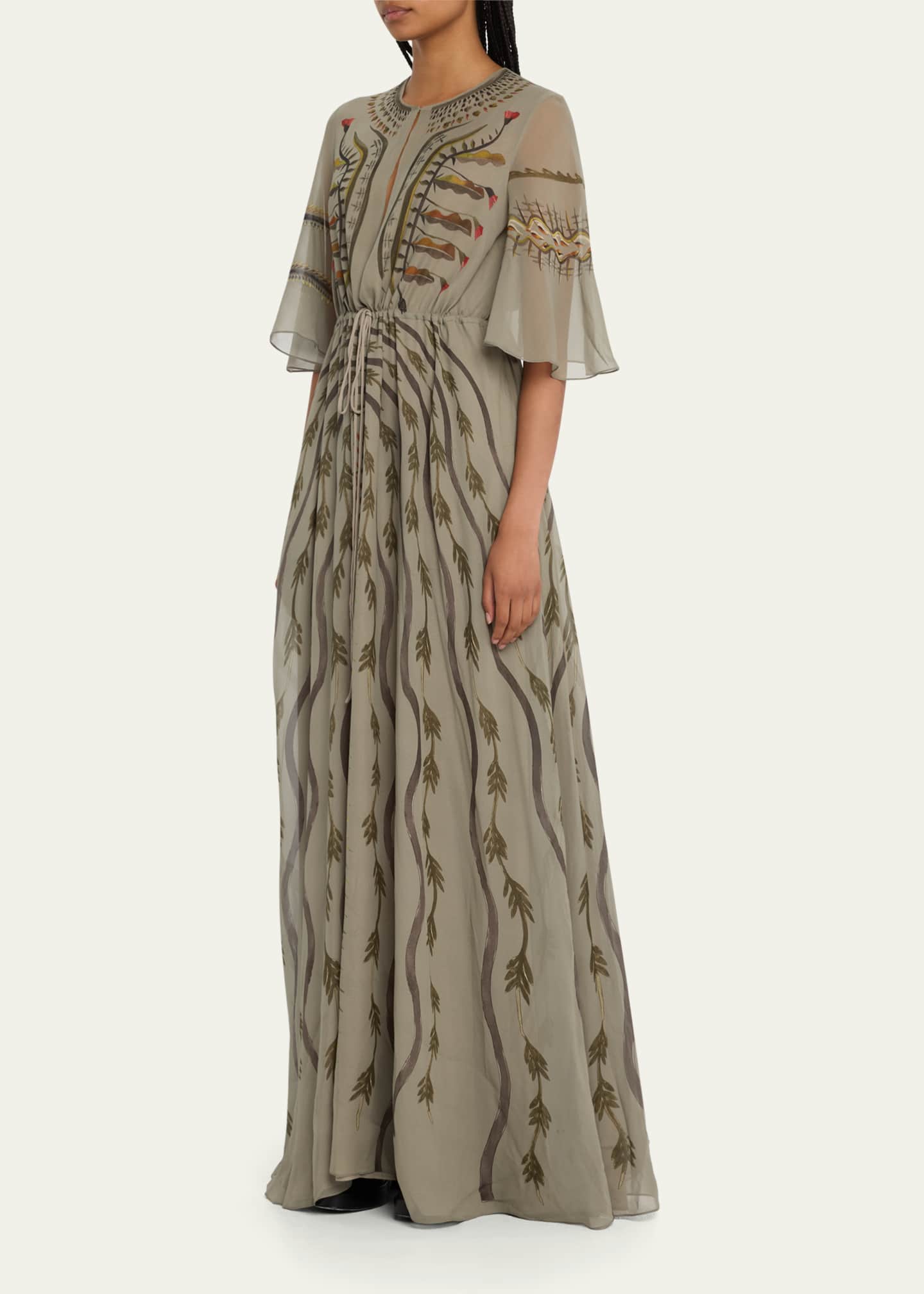 Altuzarra Thessaly Botanical-Print Maxi Silk Dress - Bergdorf Goodman