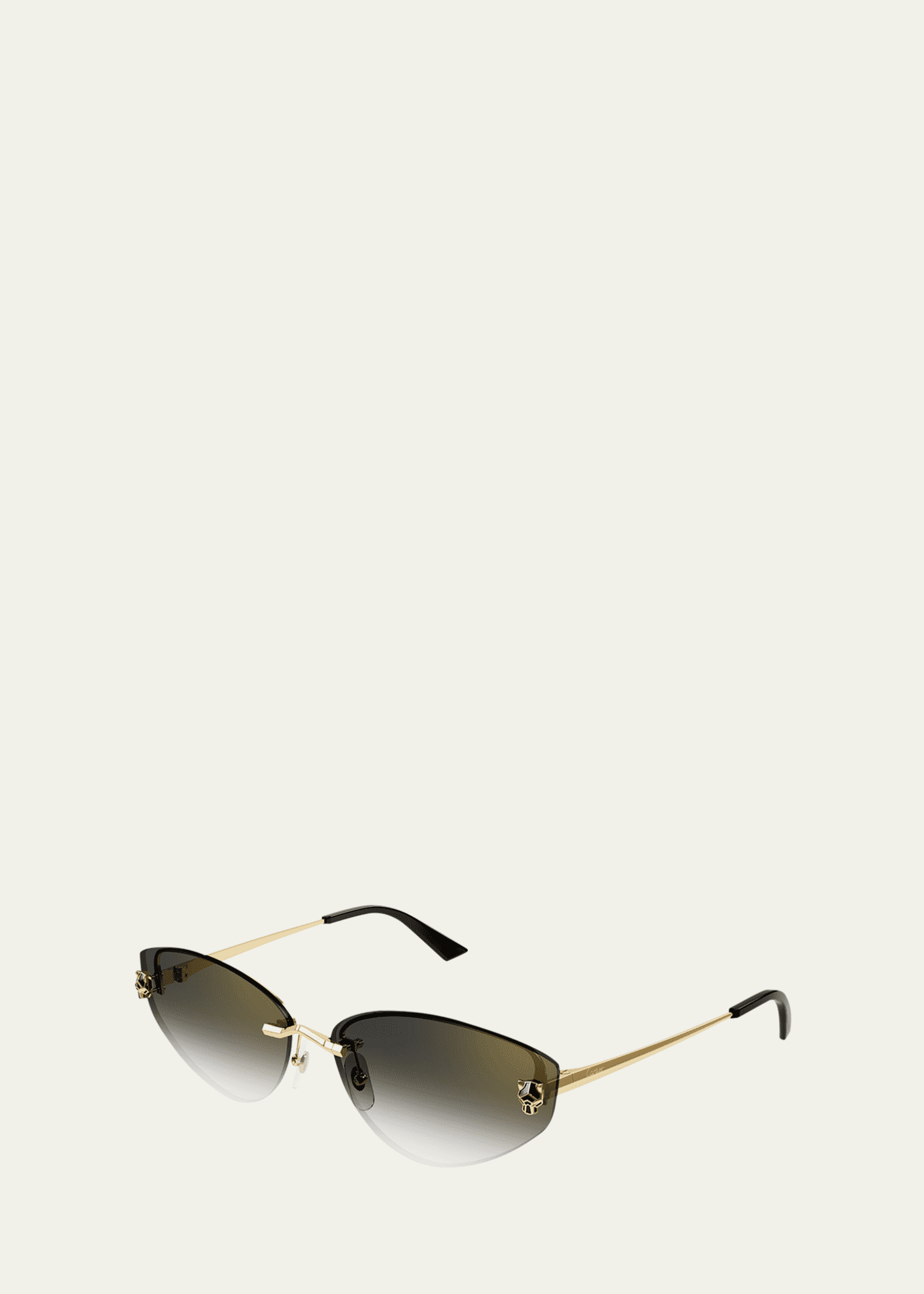 Cartier Rimless Panther Metal Alloy Cat-Eye Sunglasses - Bergdorf Goodman