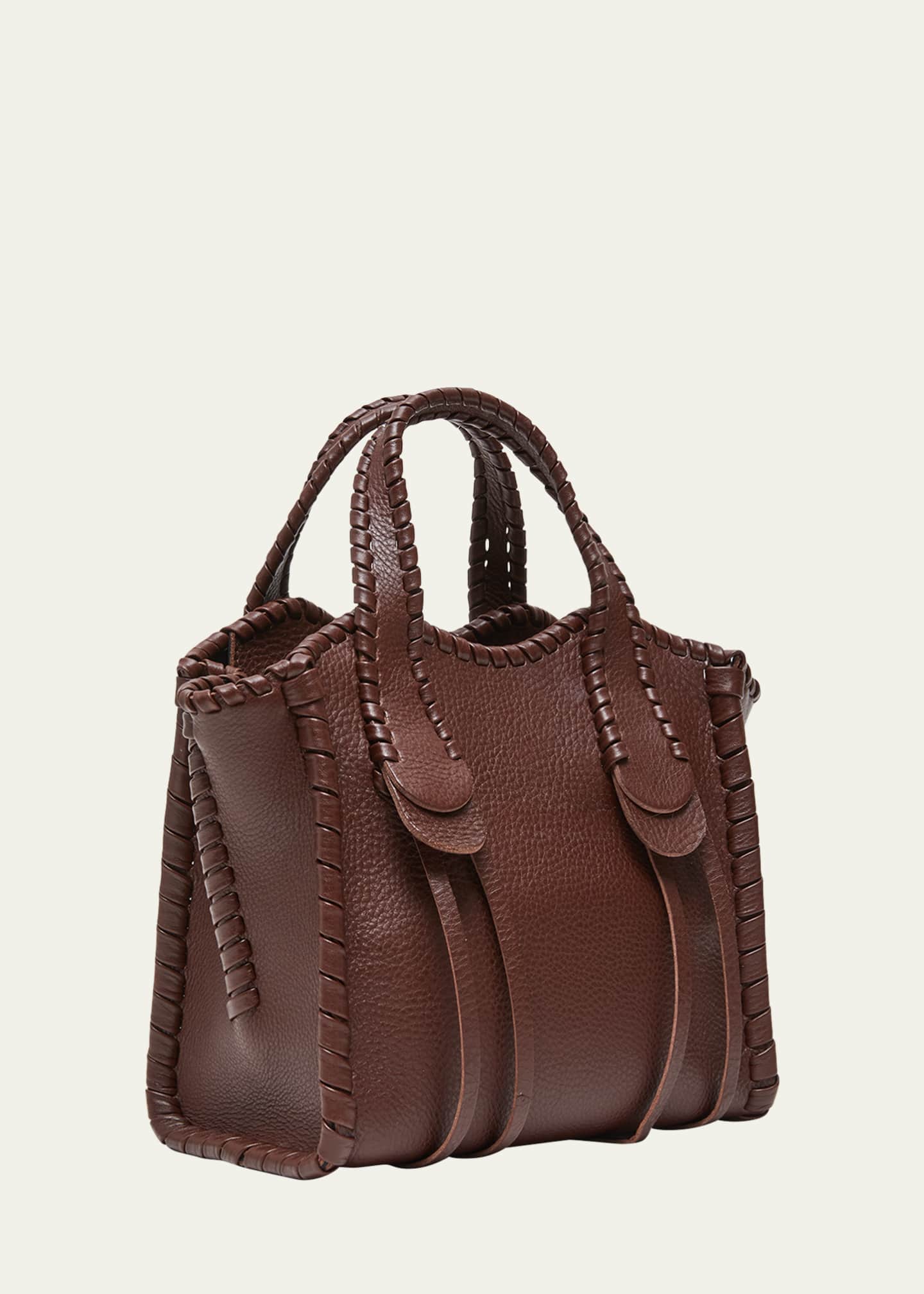 Chloe Mony Whipstitch Small Leather Tote Bag - Bergdorf Goodman