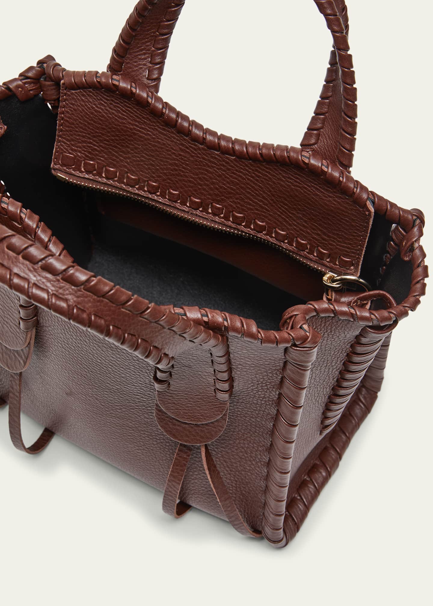 Chloe Mony Whipstitch Small Leather Tote Bag - Bergdorf Goodman