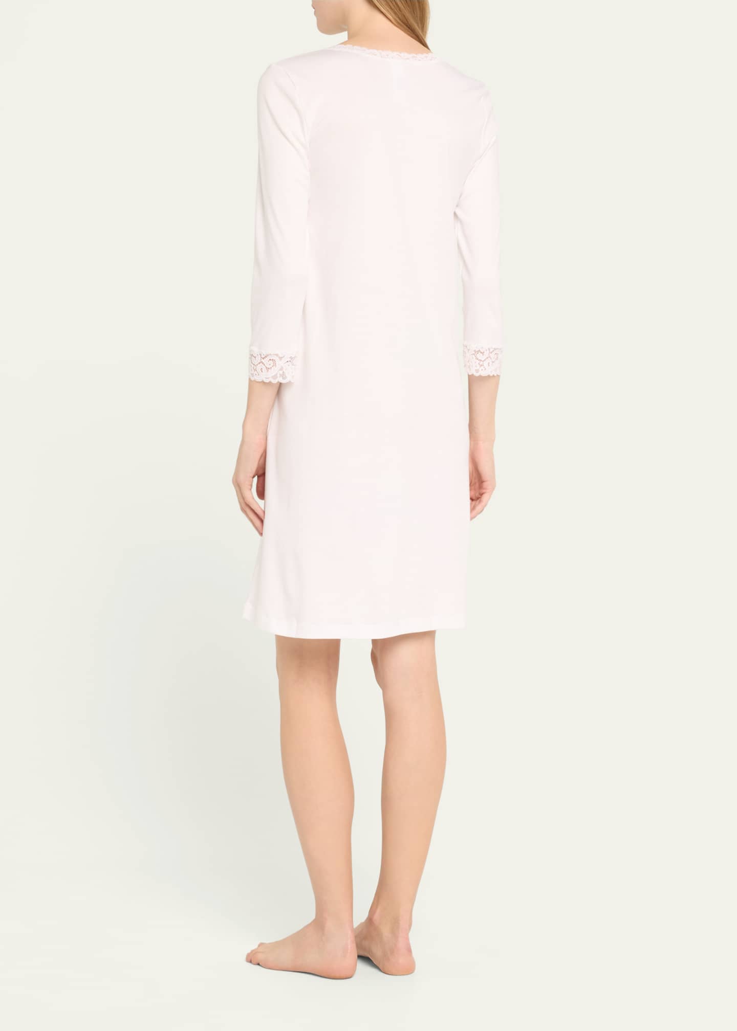 Hanro Moments Lace-Trim Cotton Nightgown - Bergdorf Goodman