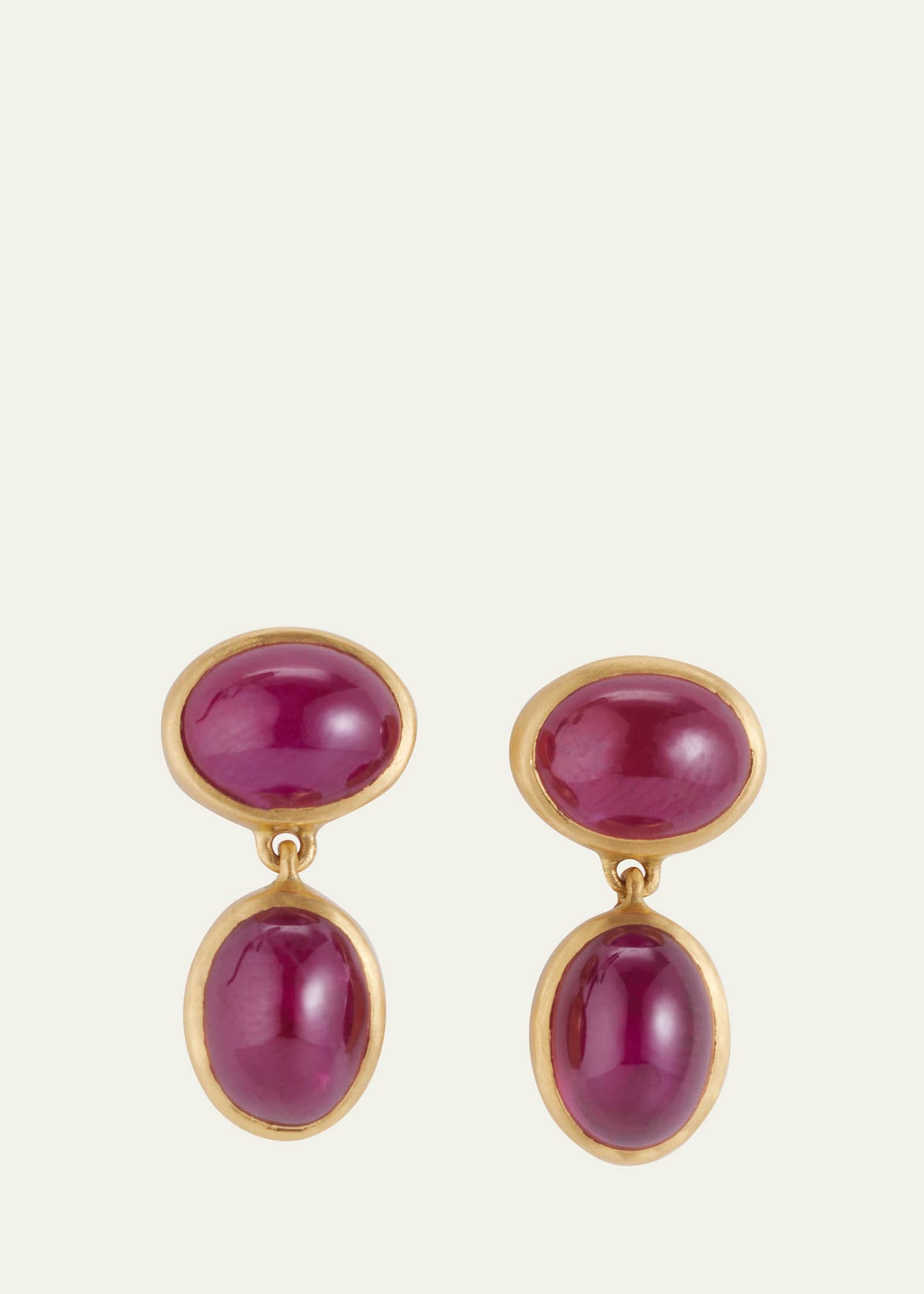 Prounis Jewelry 22K Yellow Gold Small Ruby Amphora Drop Earrings ...