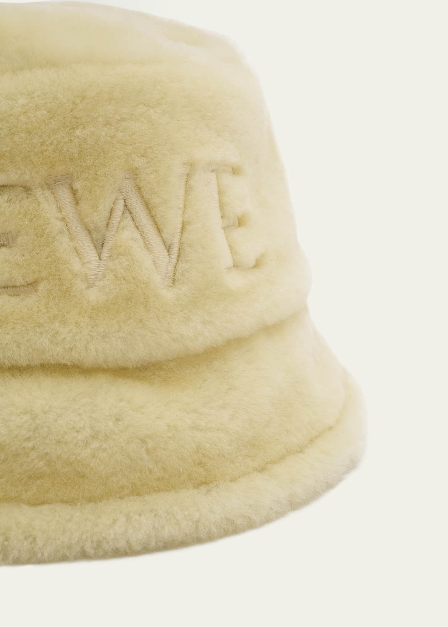 Loewe Embroidered Logo Shearling Bucket Hat - Bergdorf Goodman