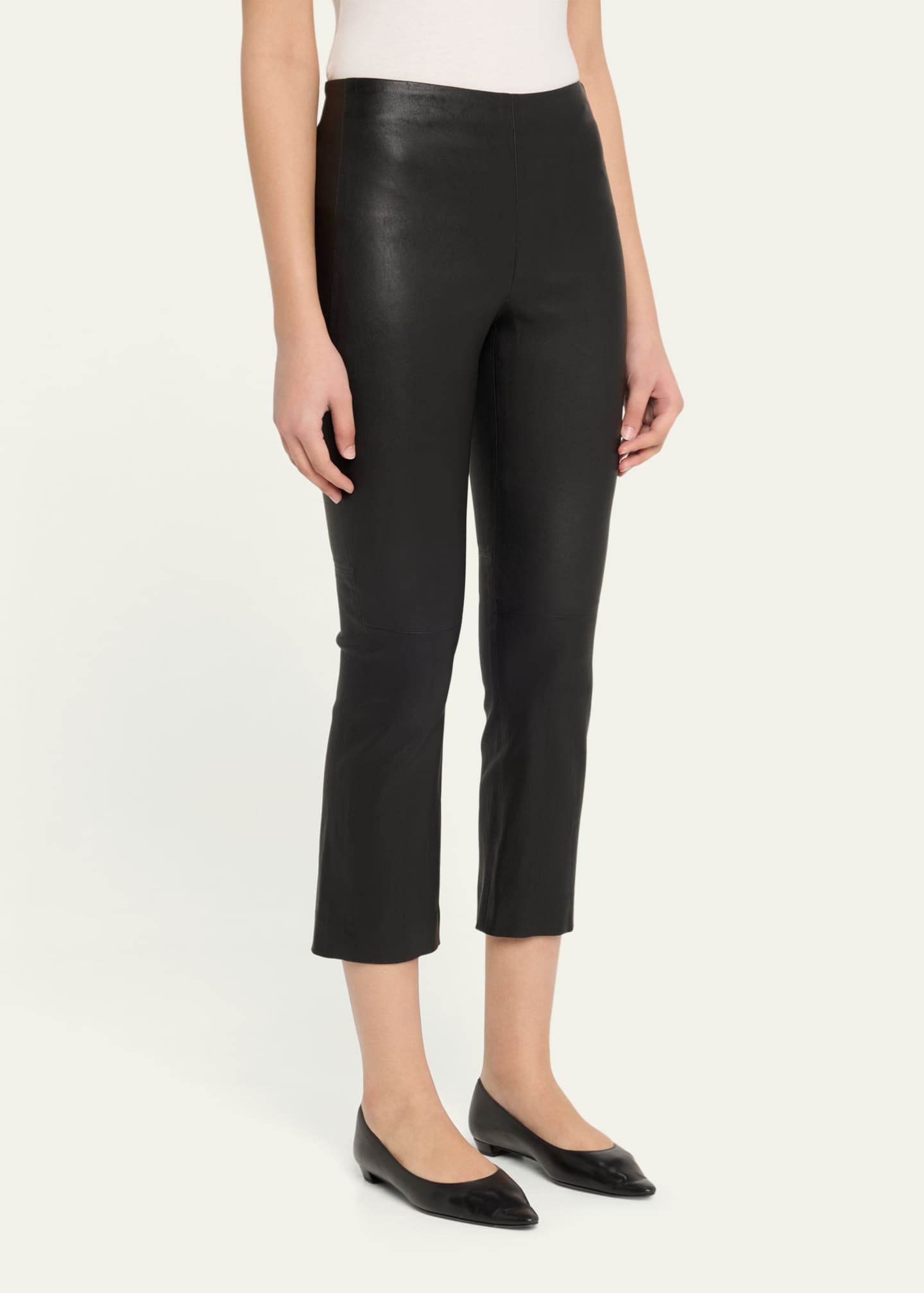 Vince Slim Cropped Leather Pants - Bergdorf Goodman