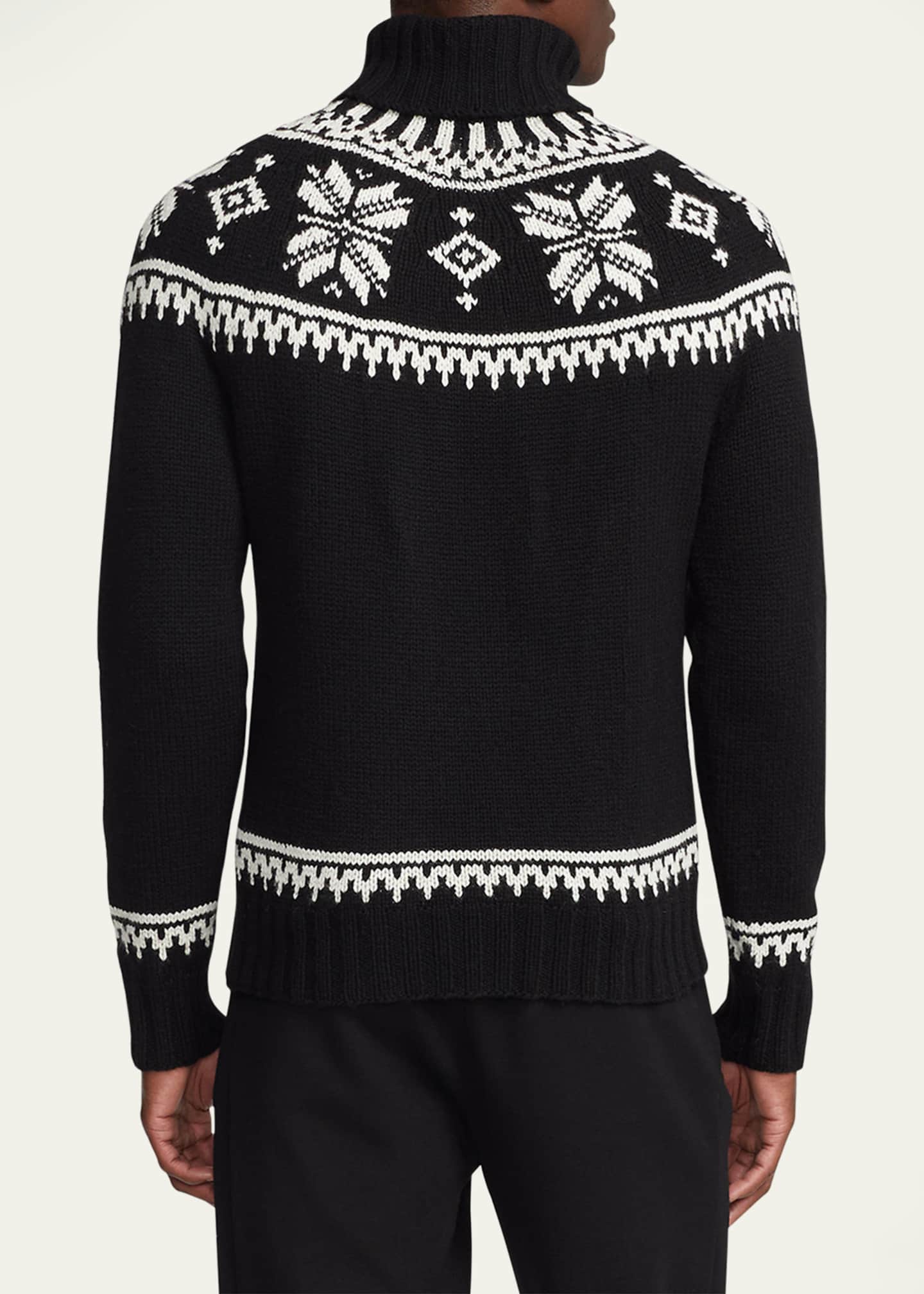 Ralph Lauren Purple Label Men's Hand-Knit Cashmere Snowflake Turtleneck ...