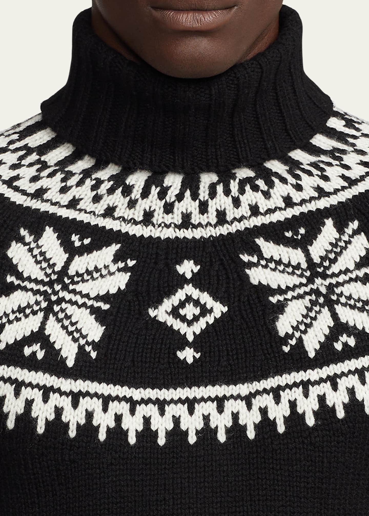 Ralph Lauren Purple Label Men's Hand-Knit Cashmere Snowflake Turtleneck ...