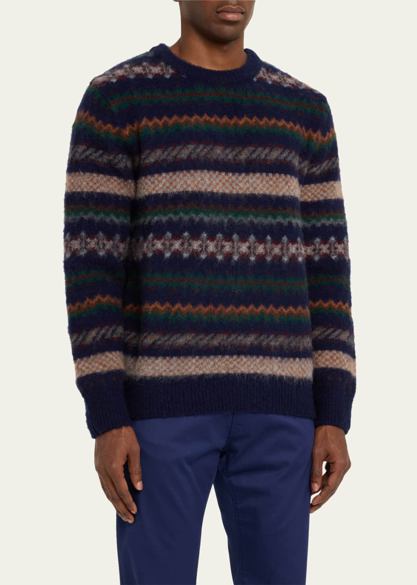 HOWLIN' Men's Fair Isle Wool Sweater - Bergdorf Goodman